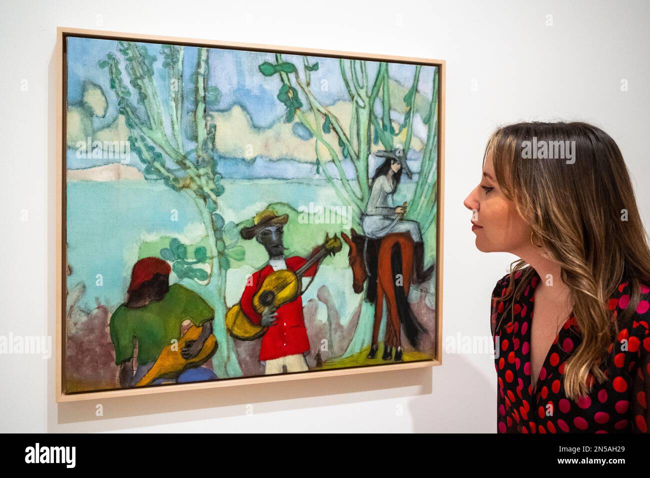 London, UK. 9 February 2023. A staff member views 'Music (2 Trees ...