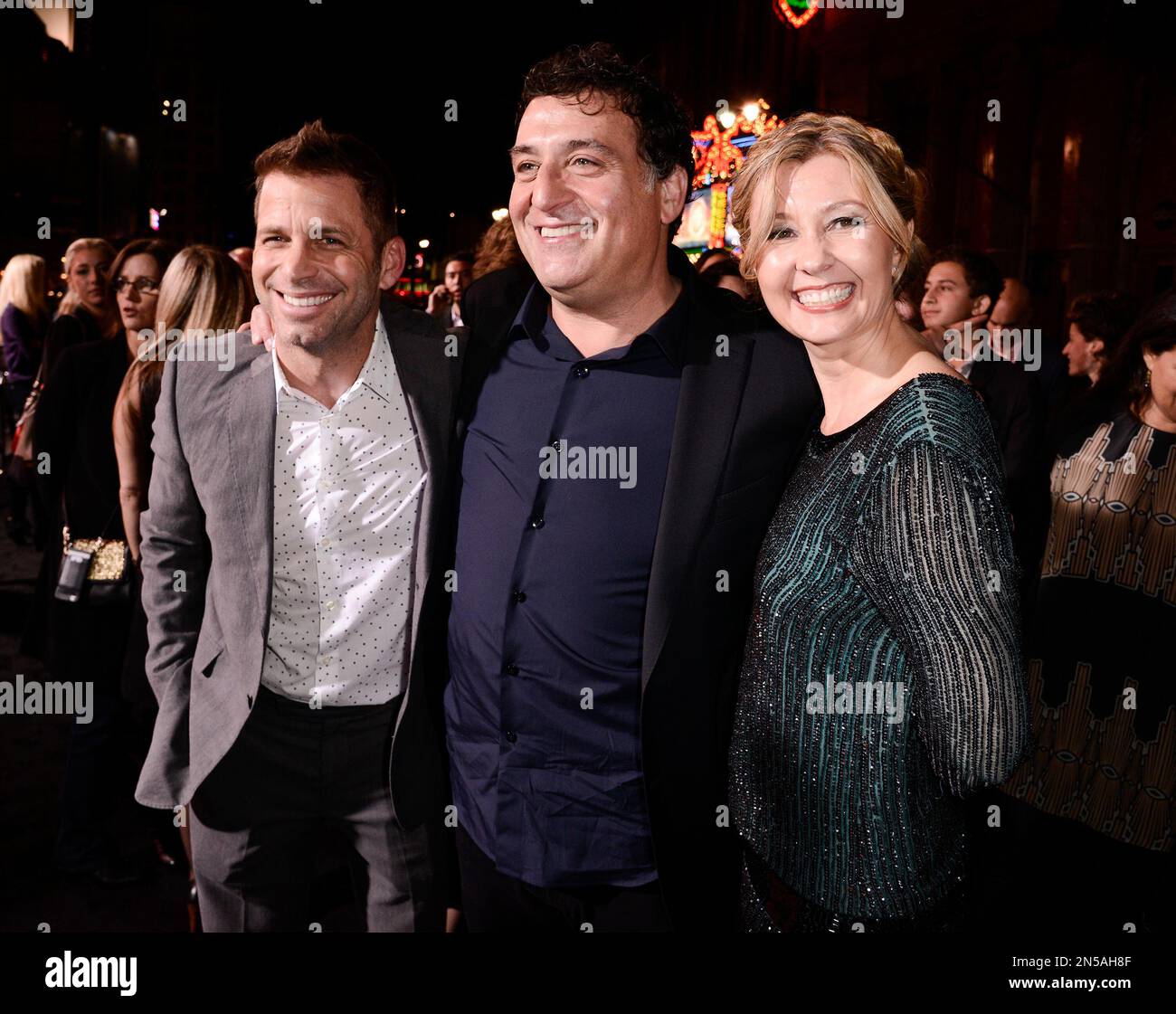 From left to right, director Zack Snyder, director Noam Murro, center ...