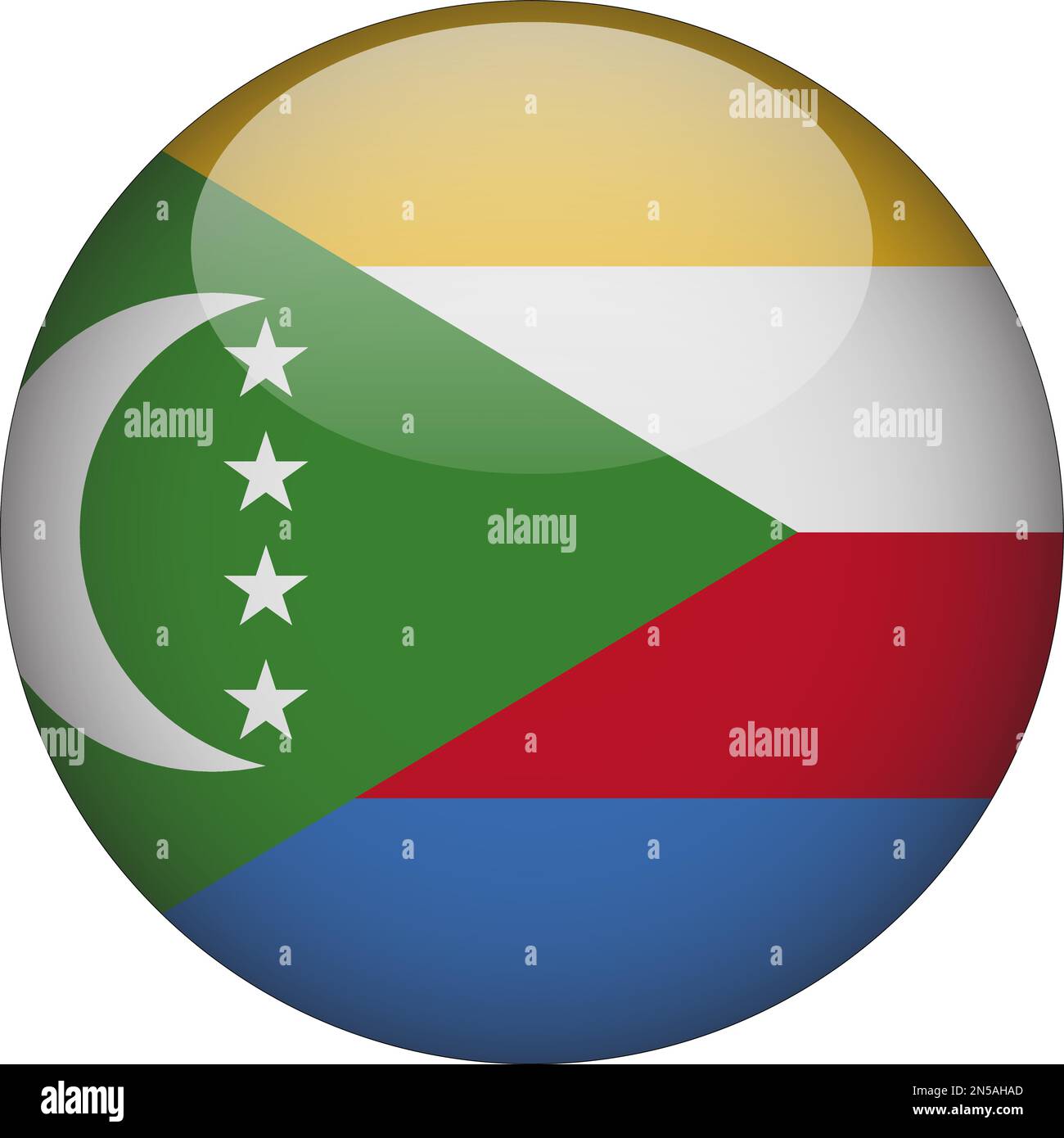 Comoros 3D Rounded Flag Icon Button Vector Stock Vector Image & Art - Alamy