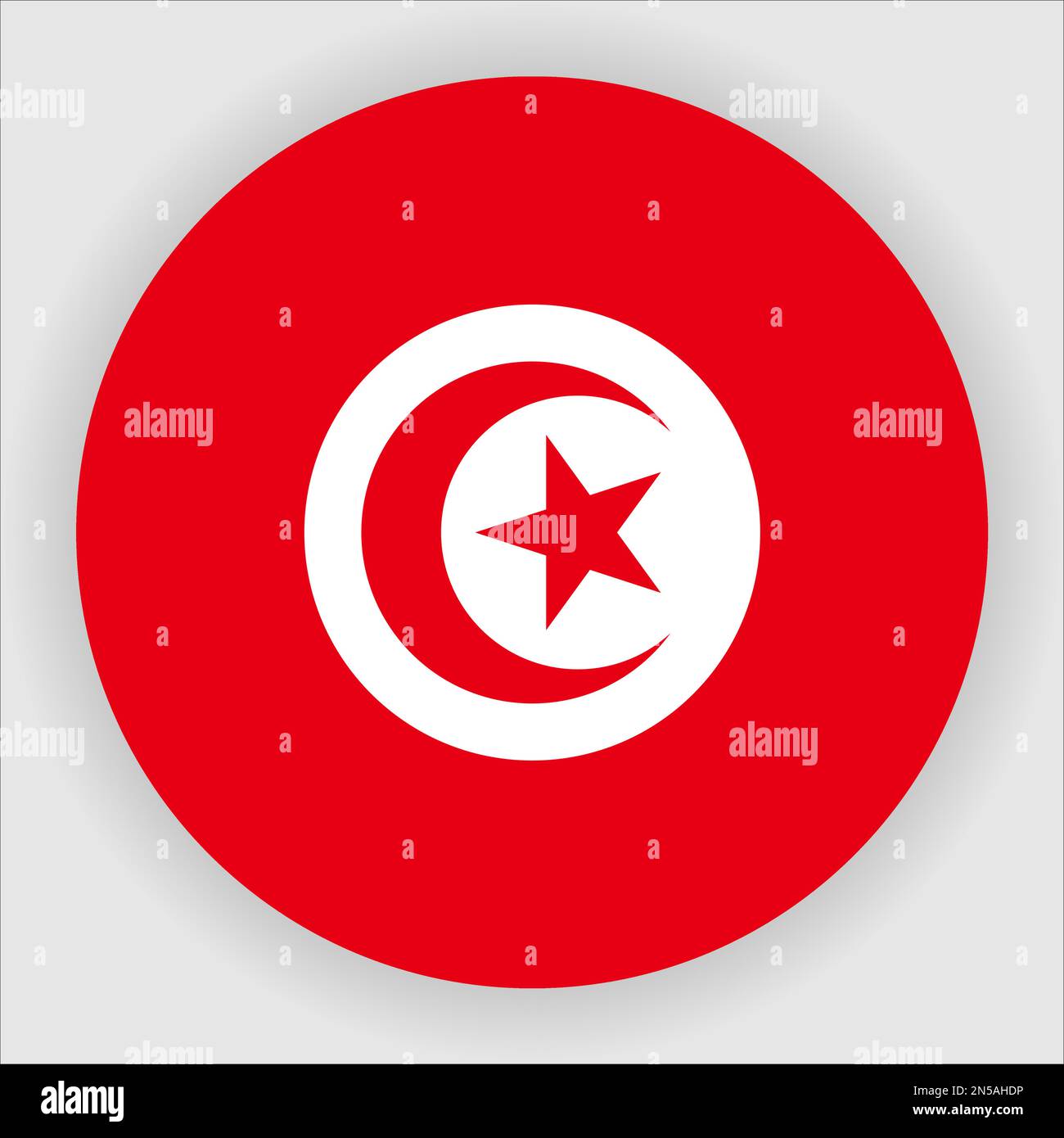 Tunisia Flat Rounded Flag Icon Button Vector Stock Vector Image And Art