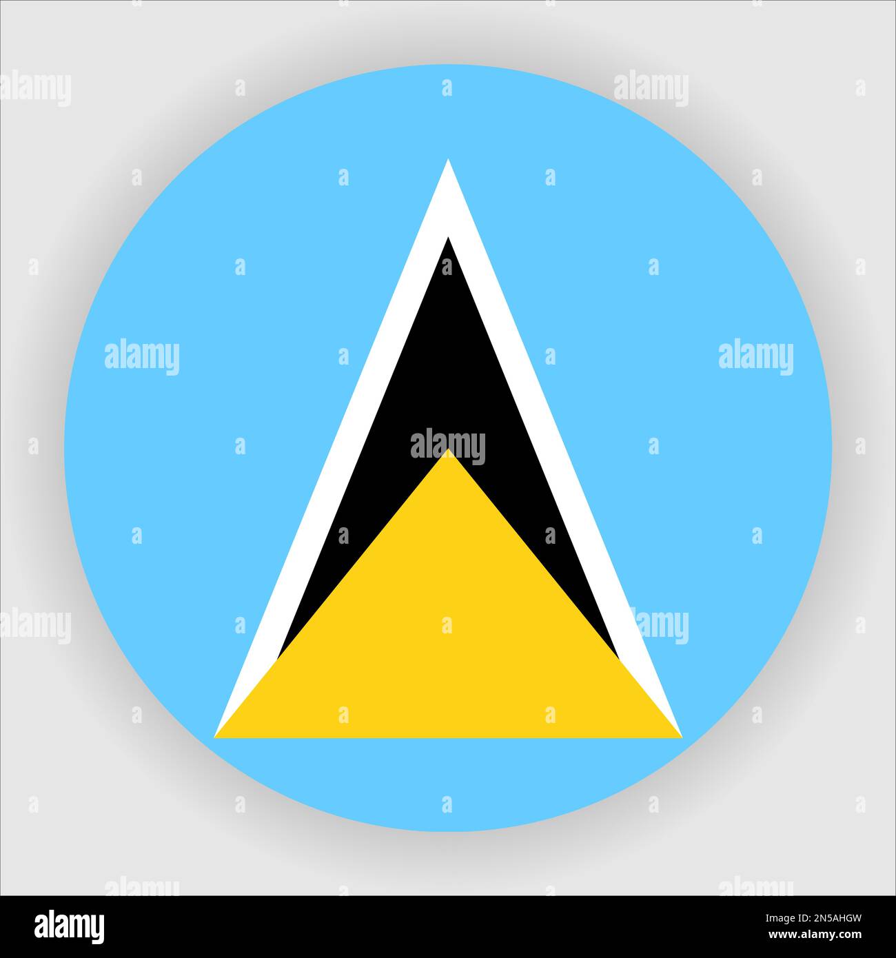 Saint Lucia Flat Rounded Flag Icon Button Vector Stock Vector Image