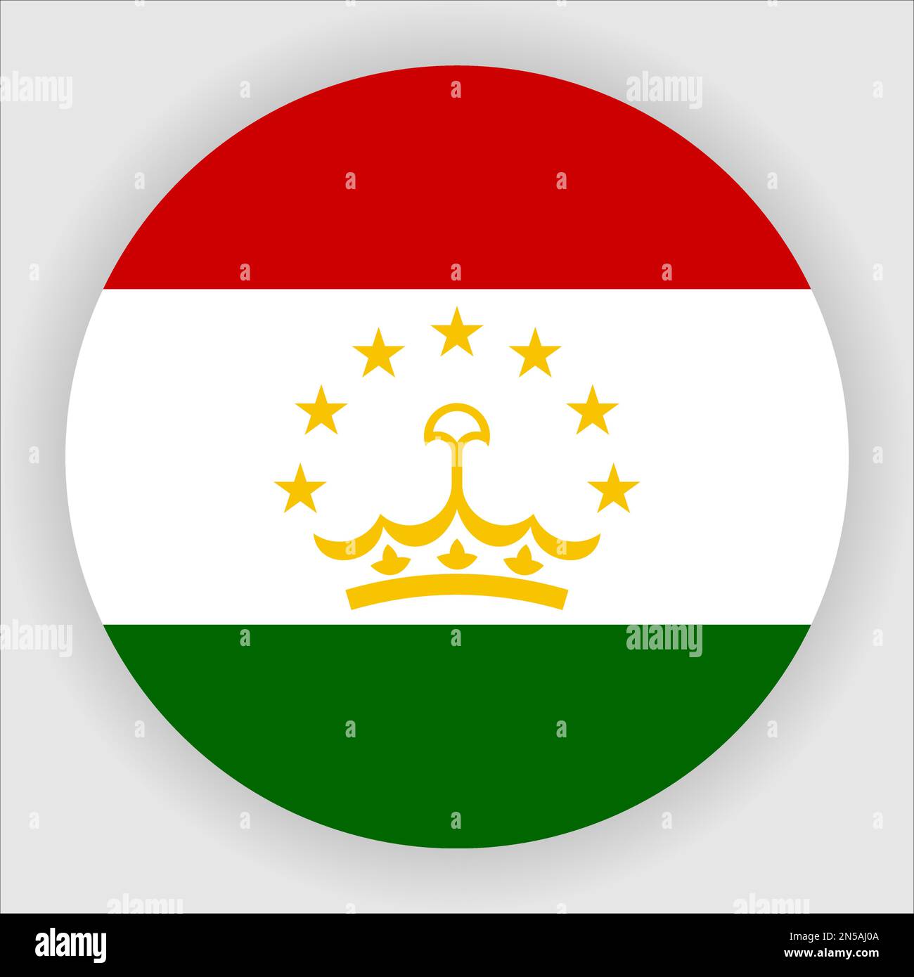 Tajikistan Flat Rounded Flag Icon Button Vector Stock Vector Image