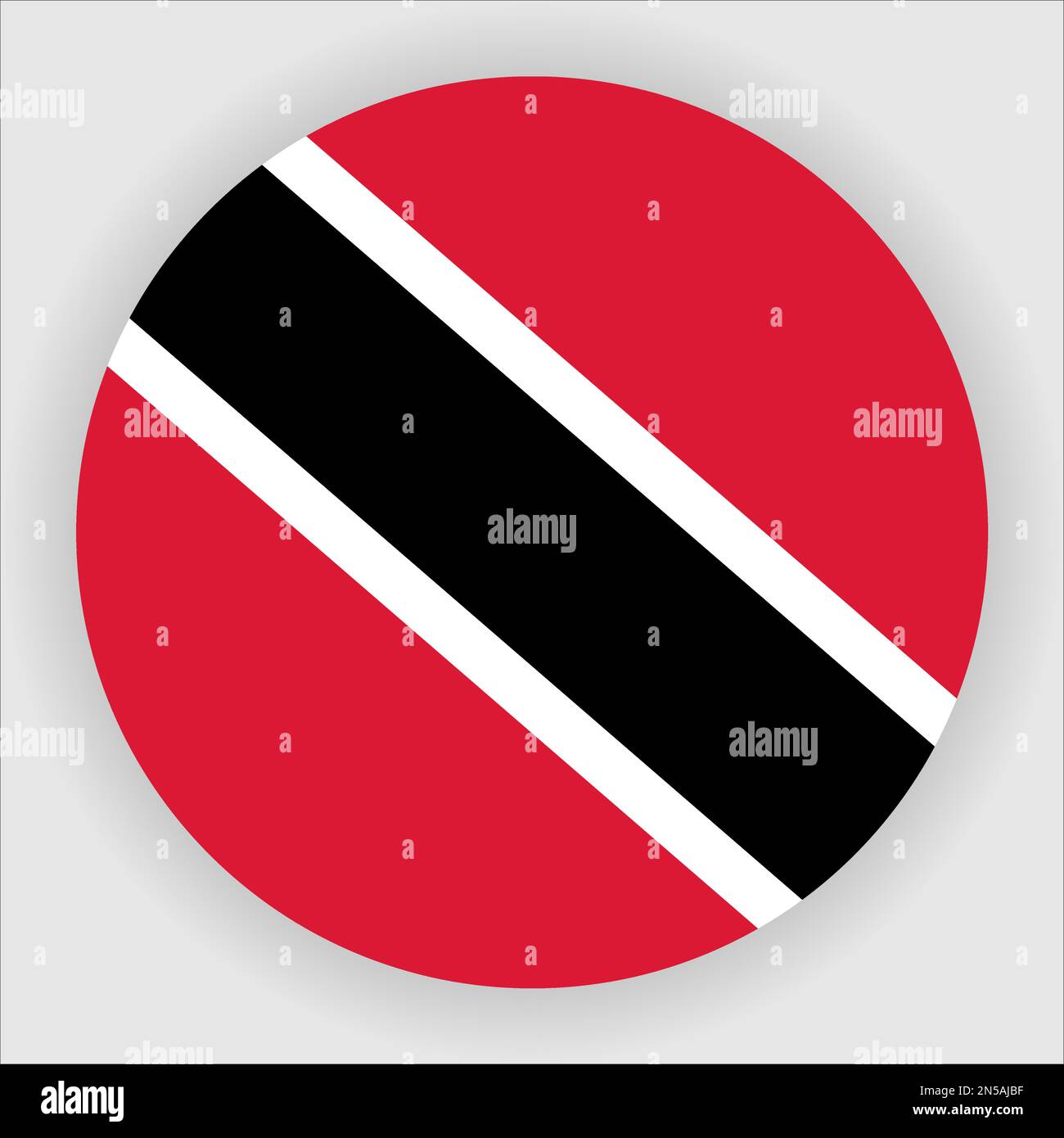Trinidad And Tobago Flat Rounded Flag Icon Button Vector Stock Vector