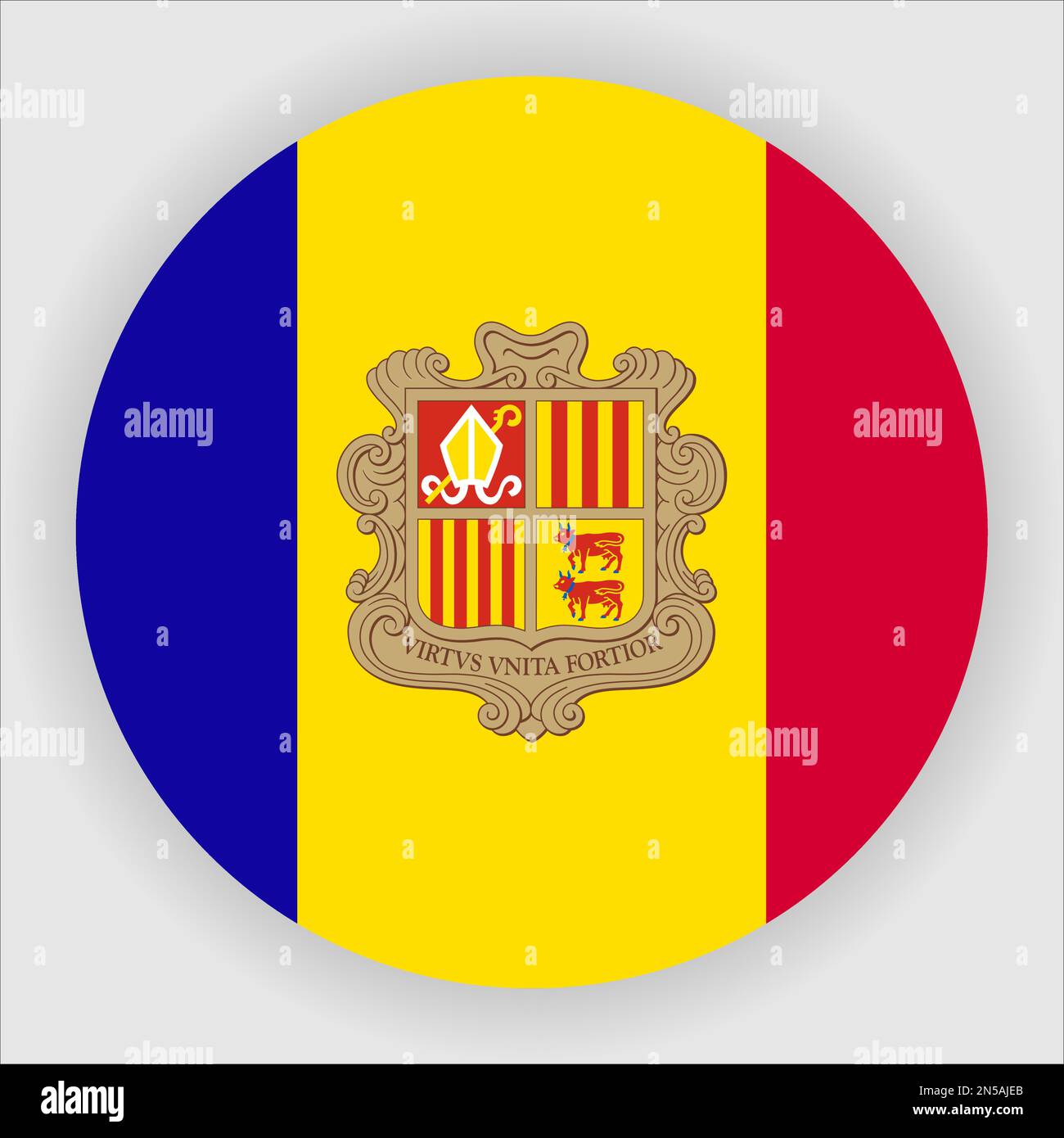 Andorra Flat Rounded Flag Icon Button Vector Stock Vector Image And Art