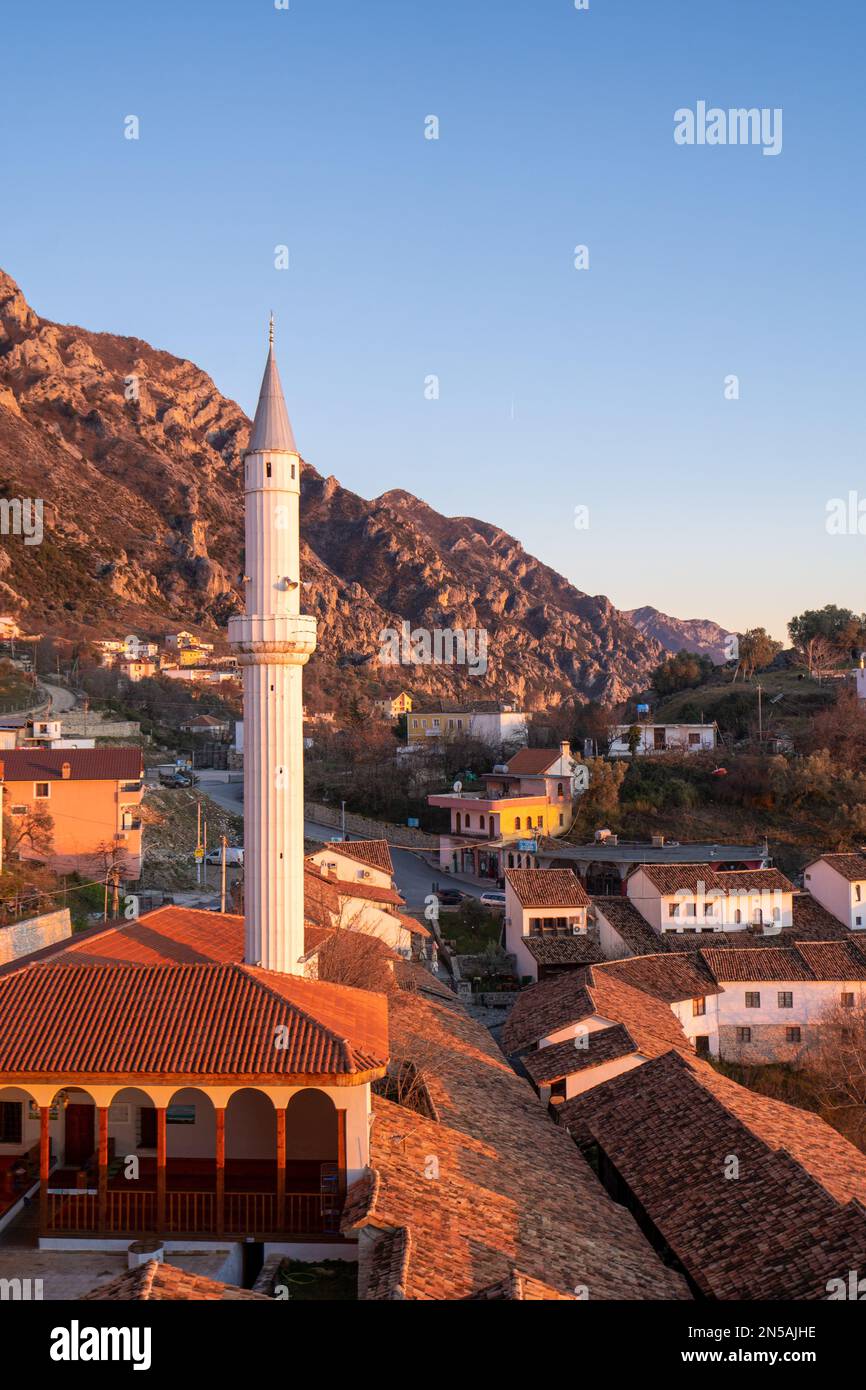 Aerial view of Kruja castle and bazaar, Albania Stock Photo - Alamy