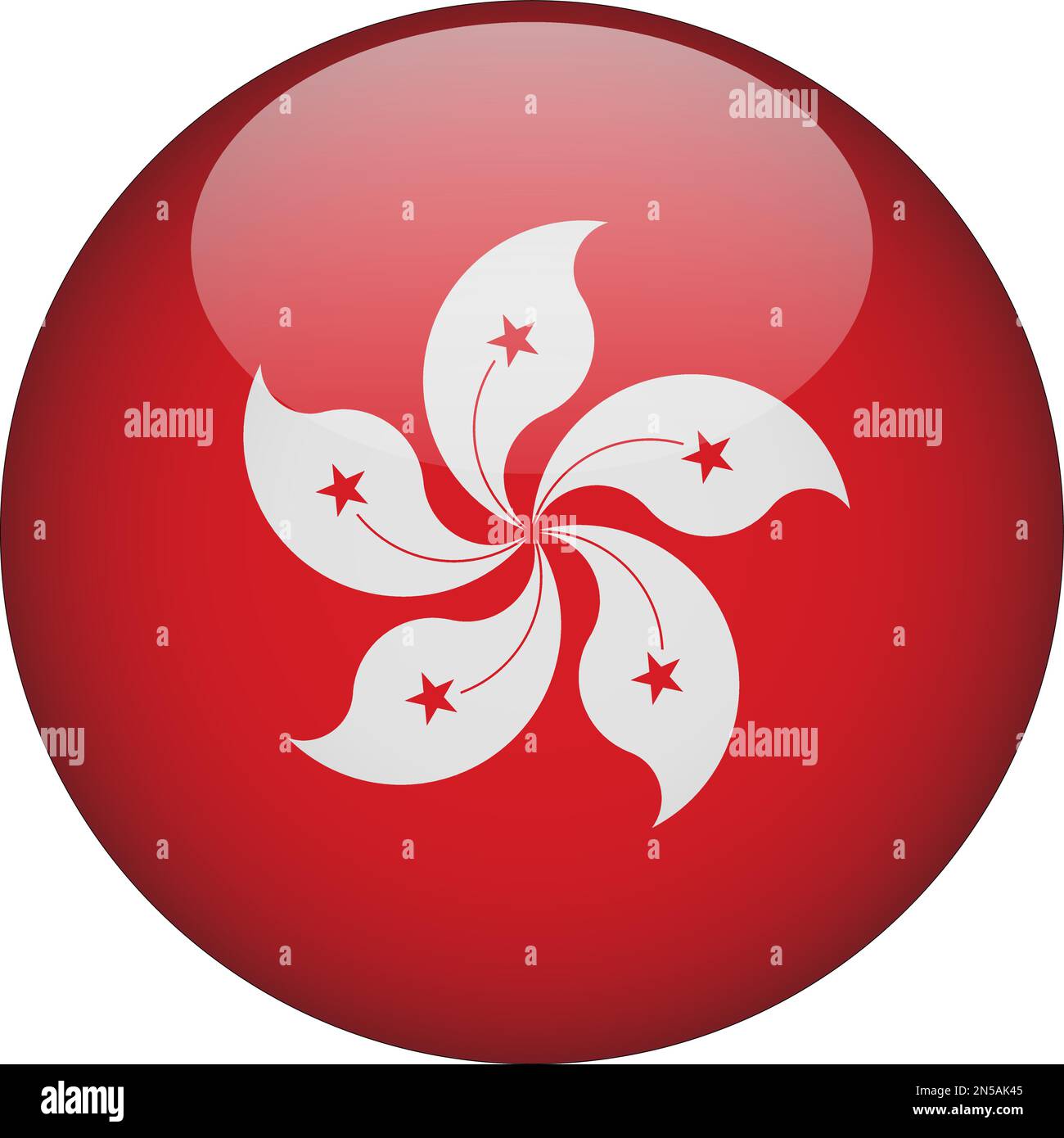 Hong Kong 3d Rounded Flag Icon Button Vector Stock Vector Image And Art
