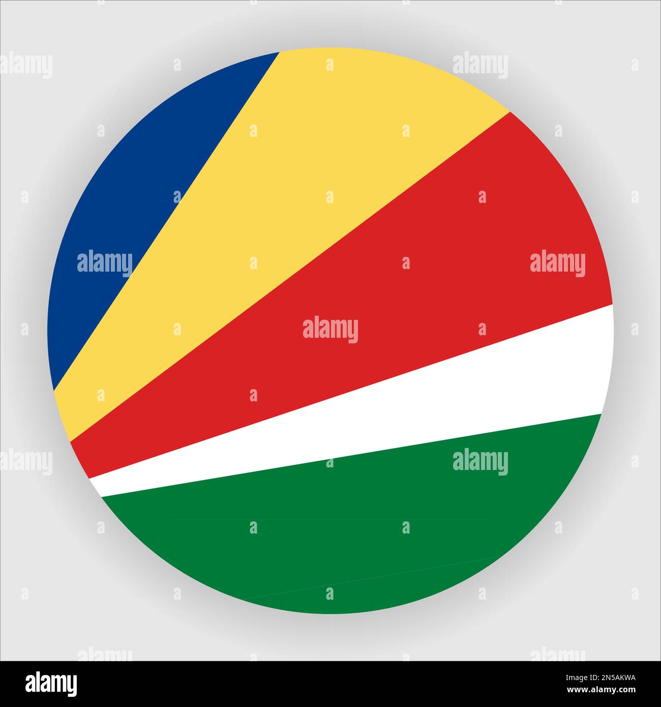 Seychelles Flat Rounded Flag Icon Button Vector Stock Vector Image