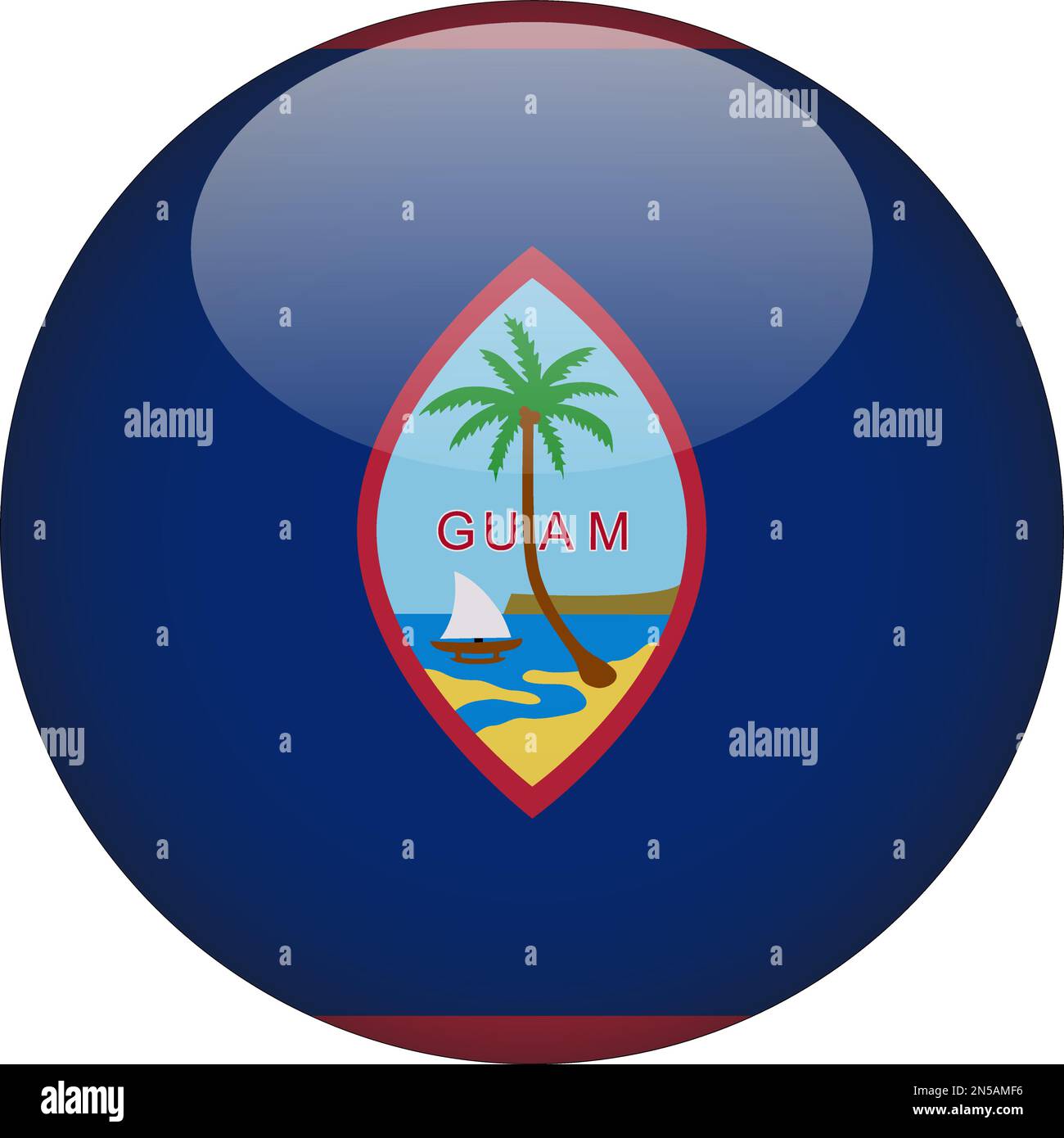 Guam 3d Rounded Flag Icon Button Vector Stock Vector Image And Art Alamy