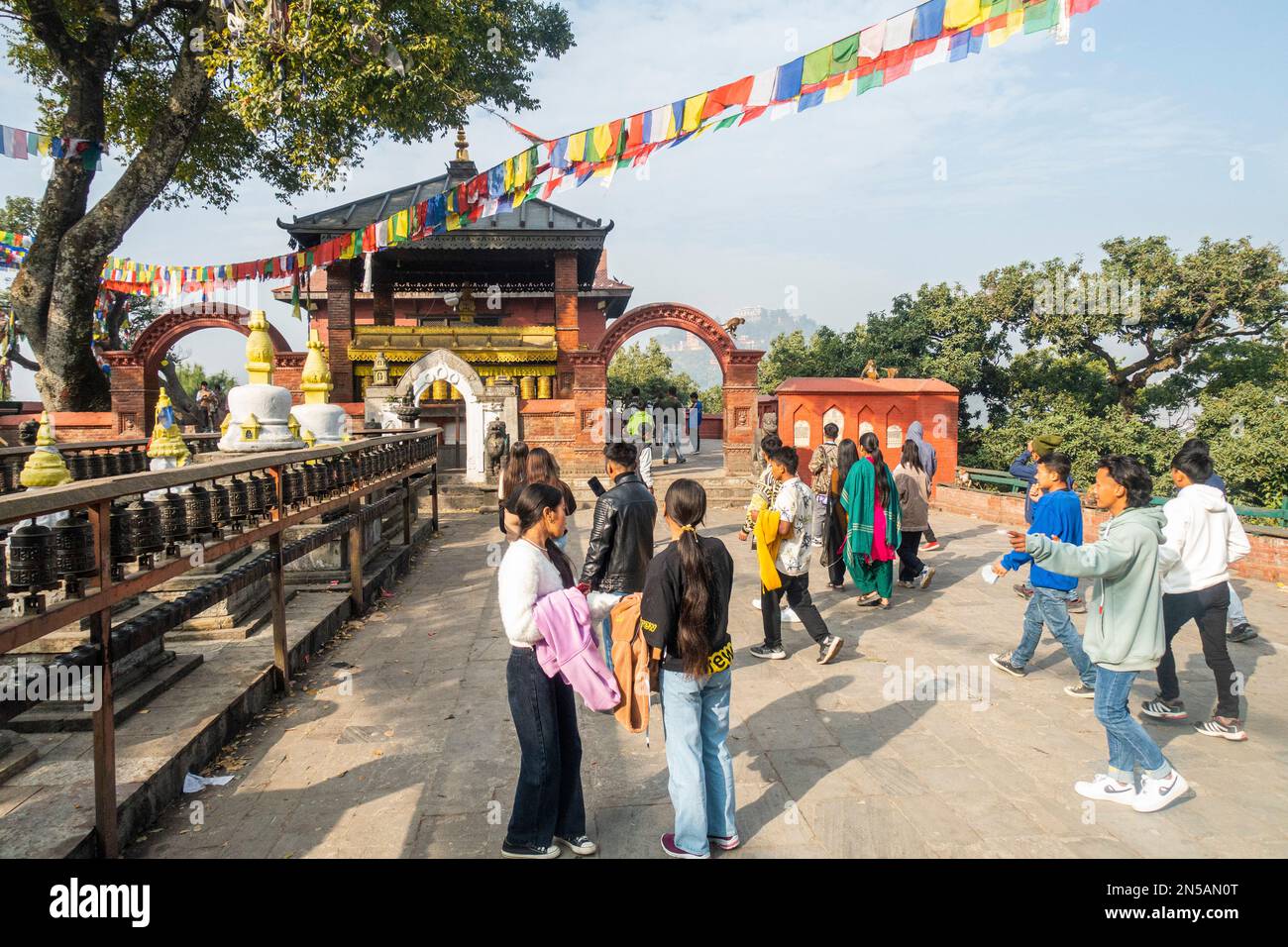 Kathmandu Swayambhunath Temple Swayambhu Stock Photo - Alamy