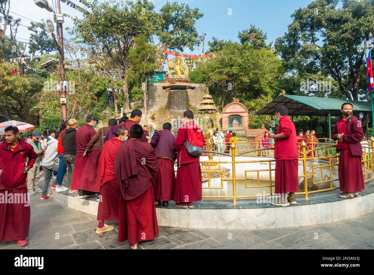 Kathmandu Swayambhunath Temple Swayambhu Stock Photo - Alamy