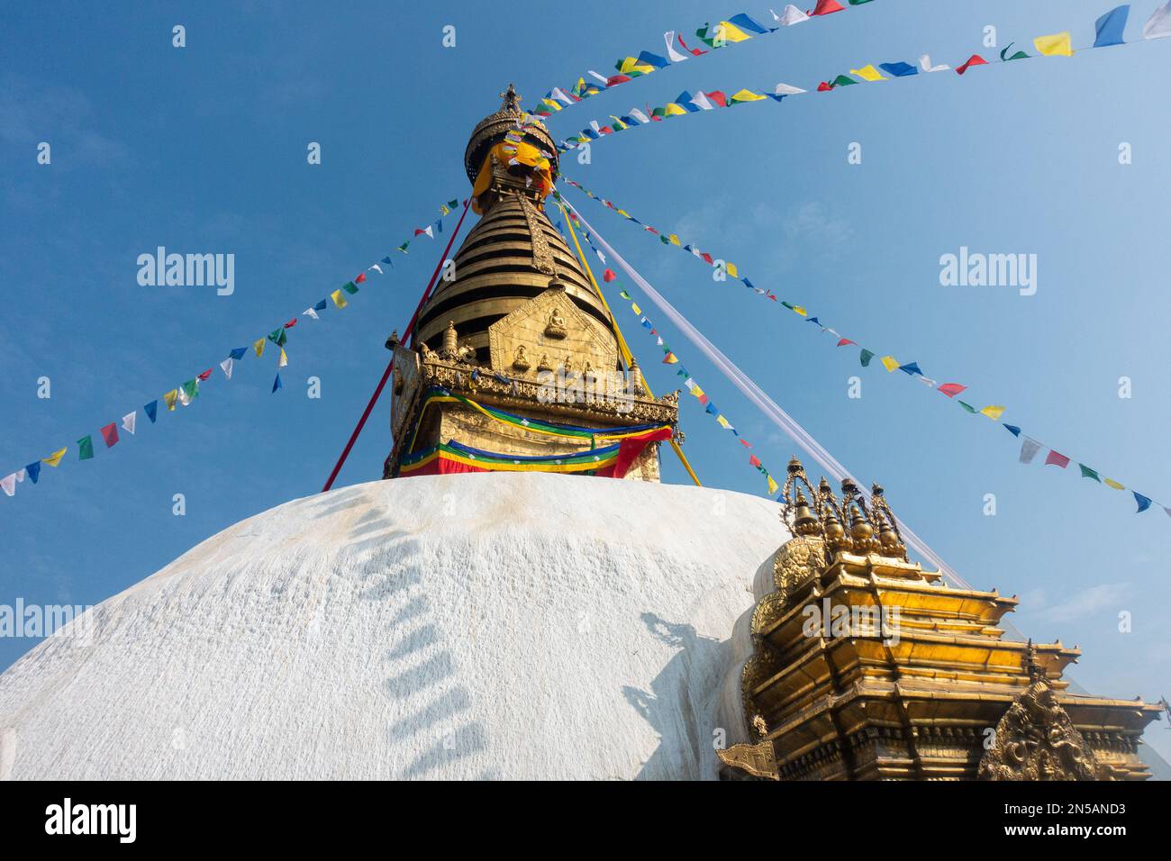 Kathmandu Stupa Swayambhu Temple Stock Photo - Alamy