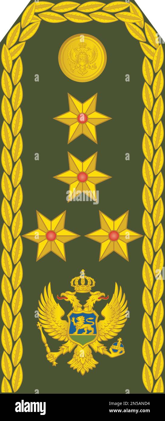 Shoulder pad military officer insignia of the Montenegrin GENERAL ...