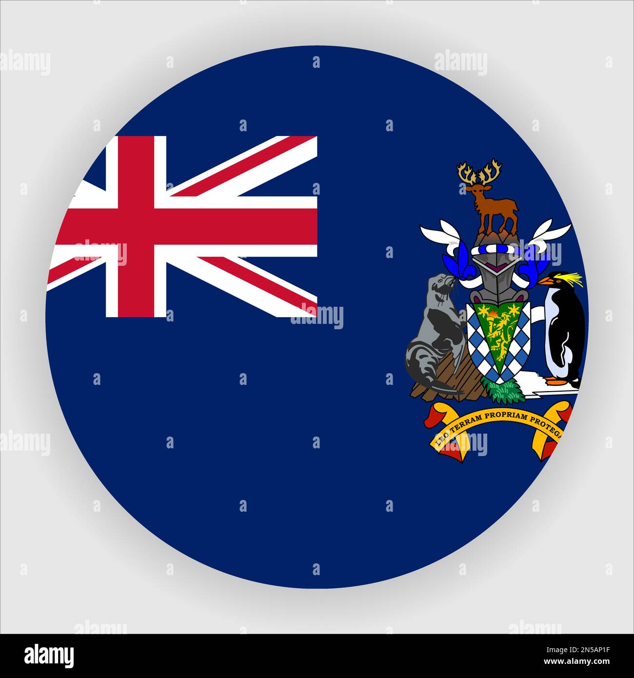 South Georgia and the South Sandwich Islands Flat Rounded Flag Icon ...