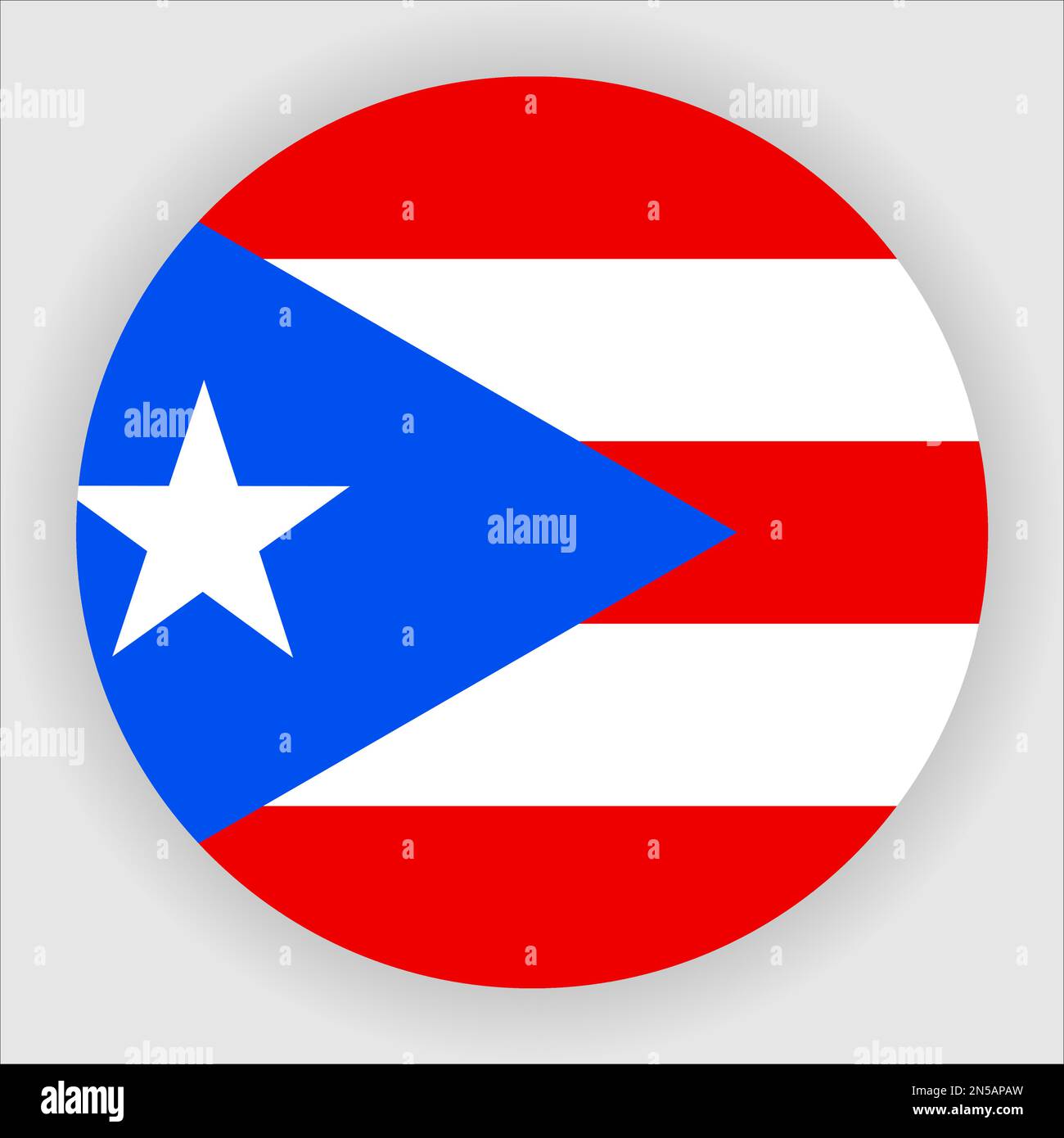 Puerto Rico Flat Rounded Flag Icon Button Vector Stock Vector Image