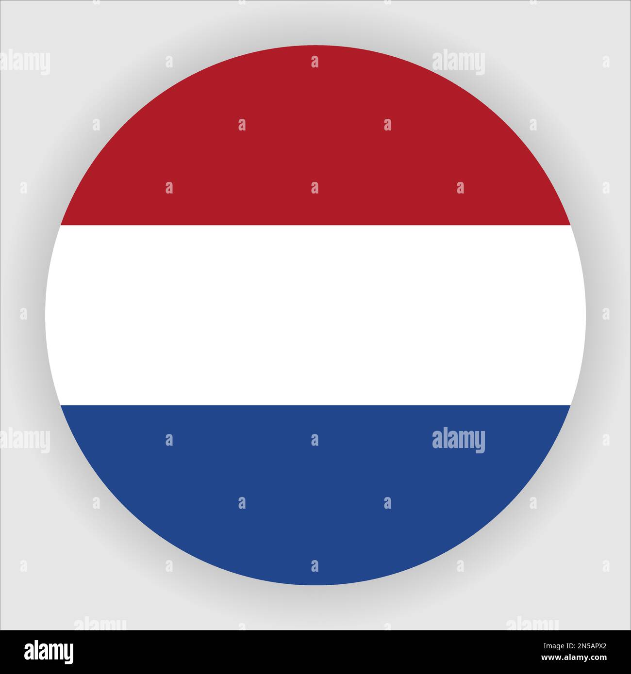 Netherlands Flat Rounded Flag Icon Button Vector Stock Vector Image
