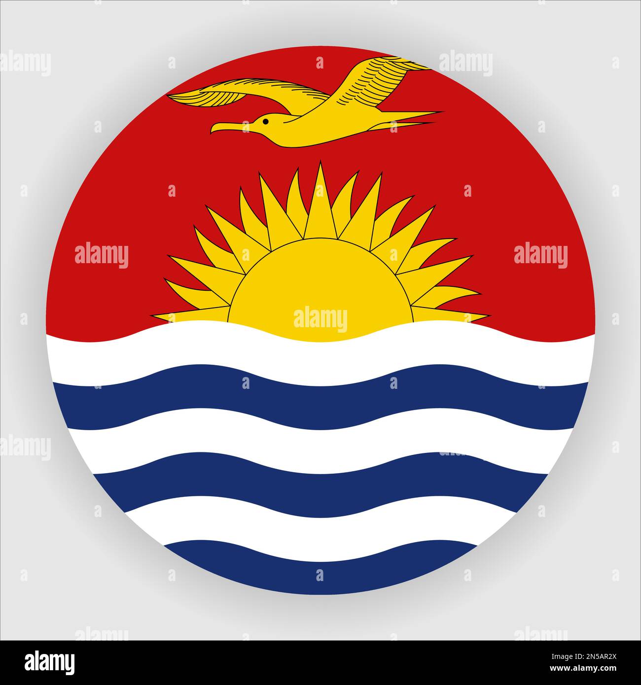 Kiribati Flat Rounded Flag Icon Button Vector Stock Vector Image And Art