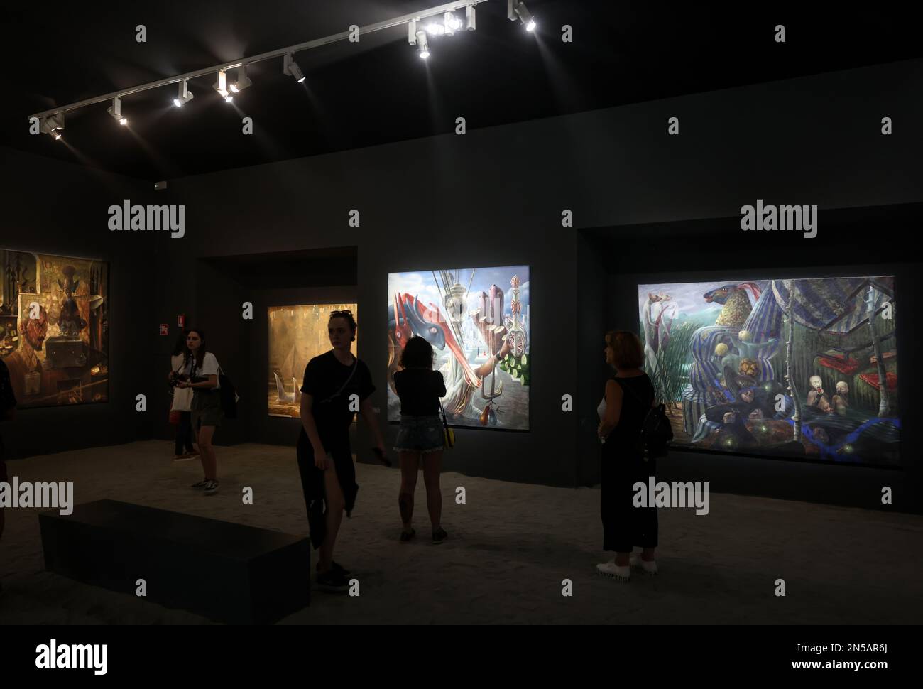 Venice, Italy - September 6, 2022: One of the many multimedia ...