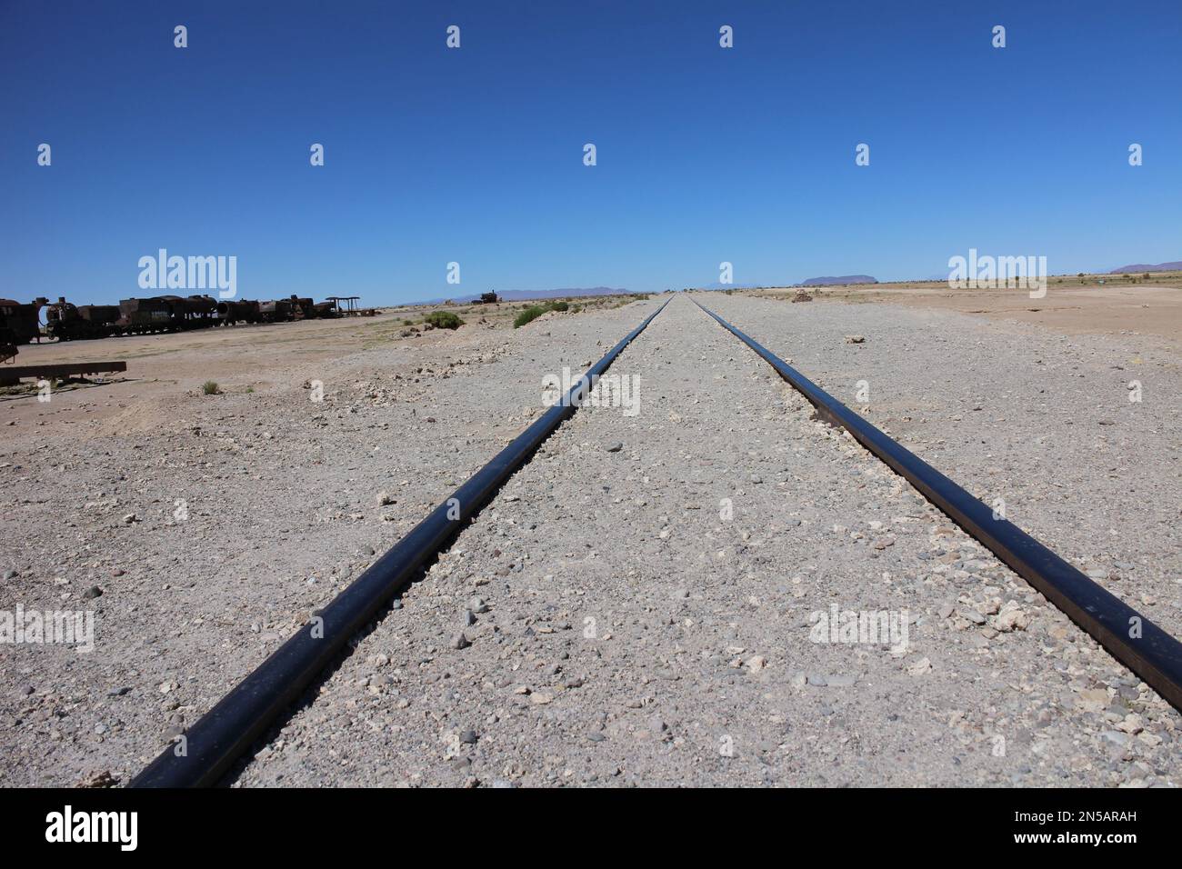 Uyuni Train Graveyard (old ruins) in Bolivia Stock Photo - Alamy