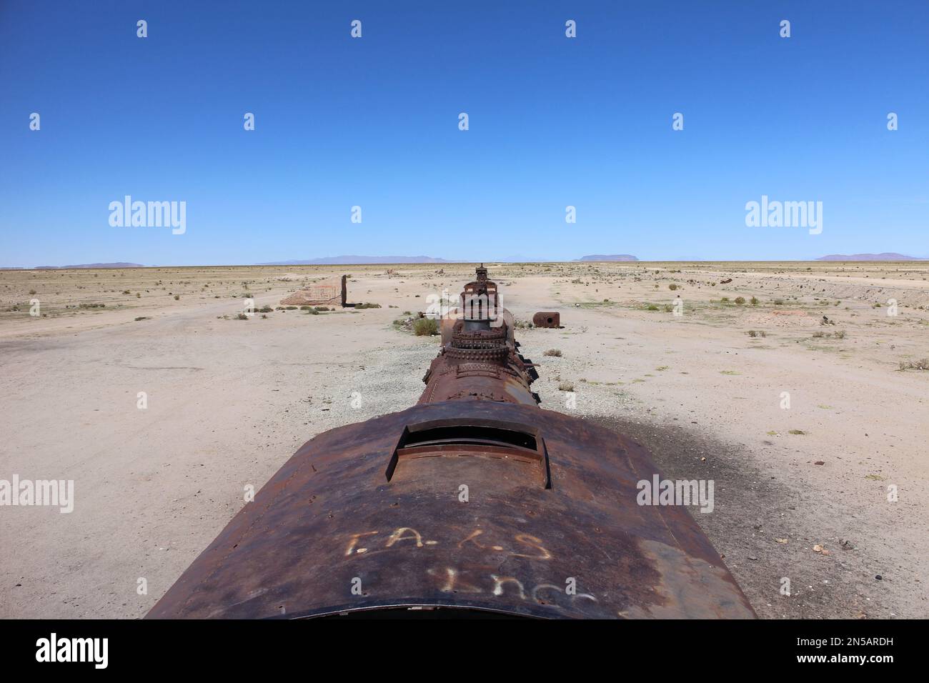 Uyuni Train Graveyard (old ruins) in Bolivia Stock Photo - Alamy