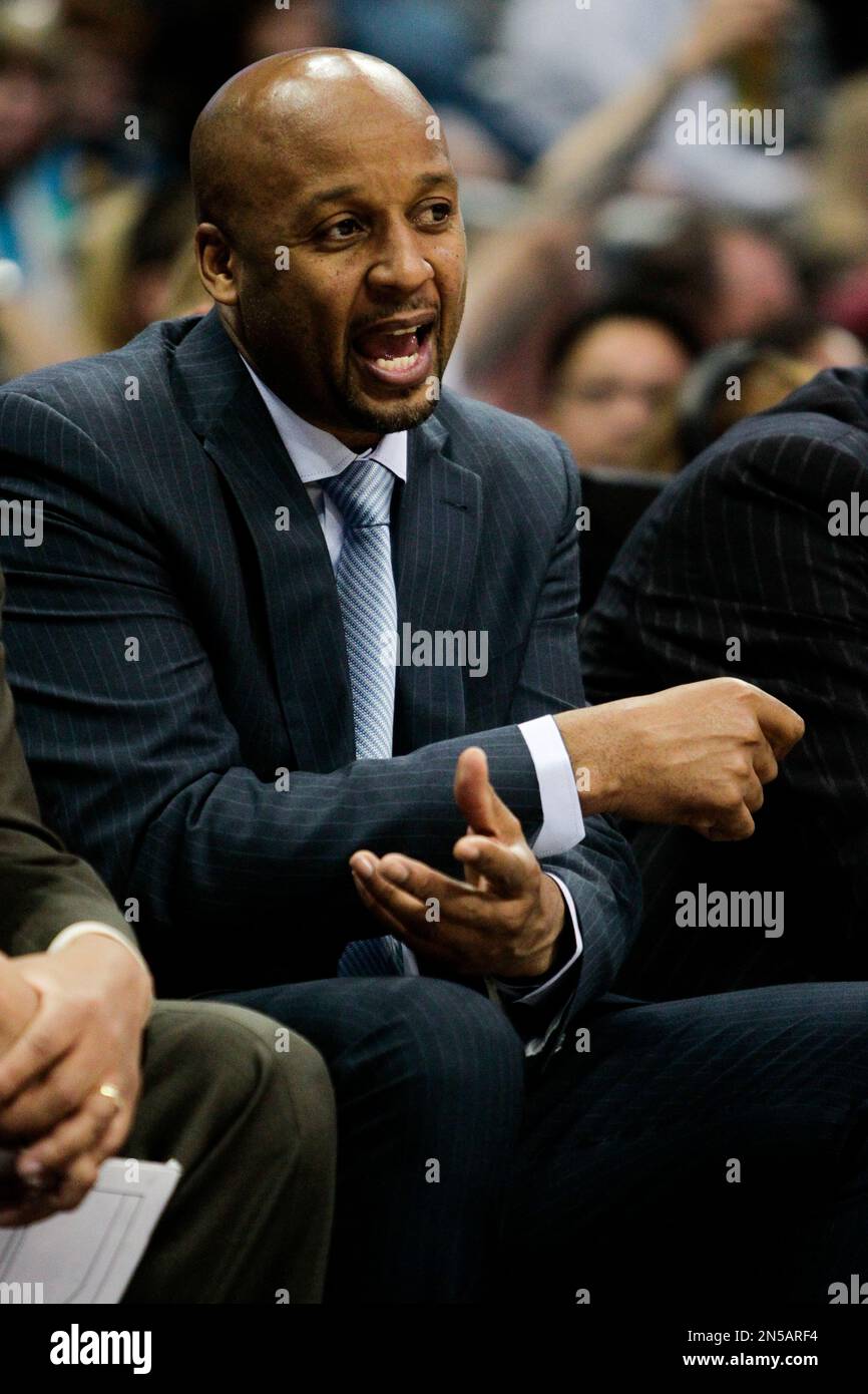 Denver Nuggets head coach Brian Shaw directs players during the first ...