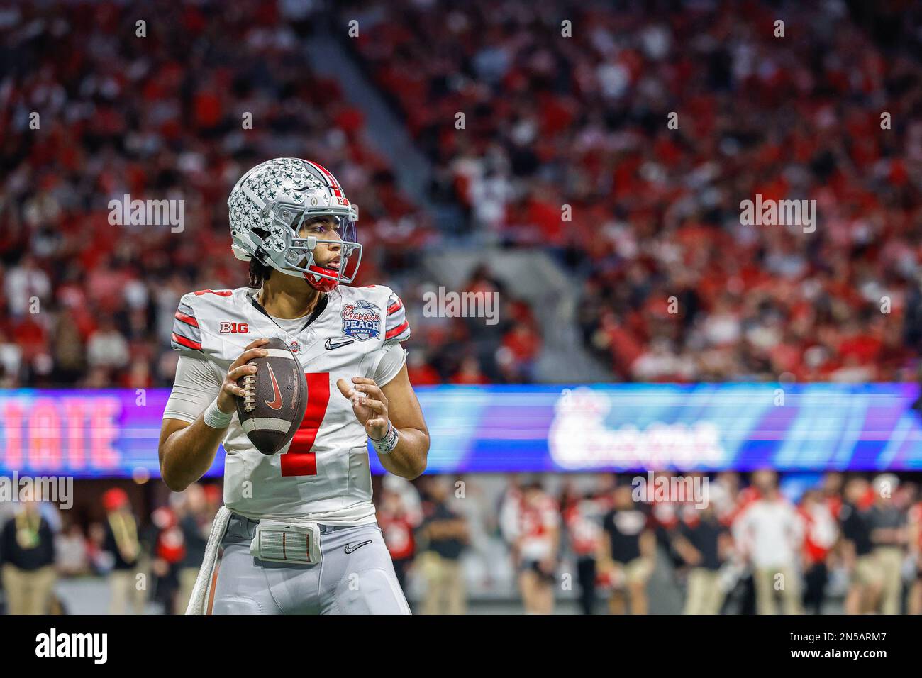 December 31, 2022: Ohio State's CJ Stroud (7) looks for a receiver ...
