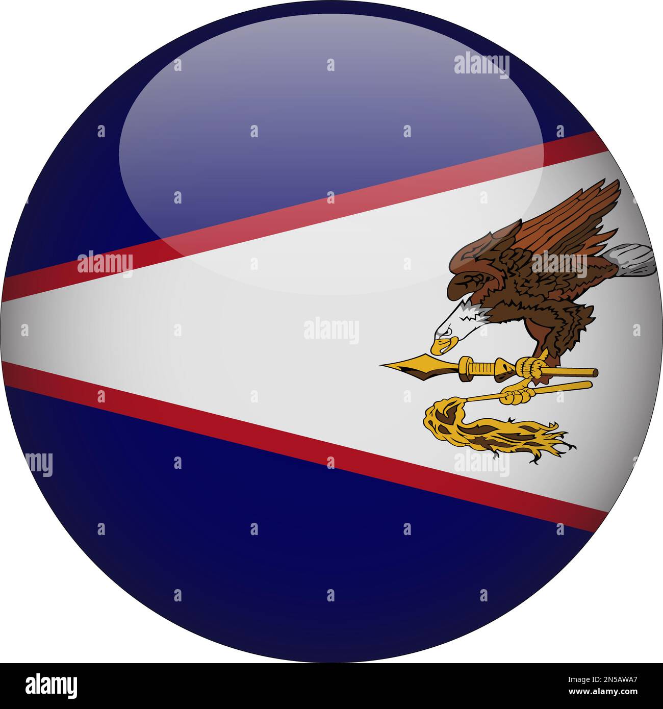 American Samoa 3D Rounded Flag Icon Button Vector Stock Vector Image ...