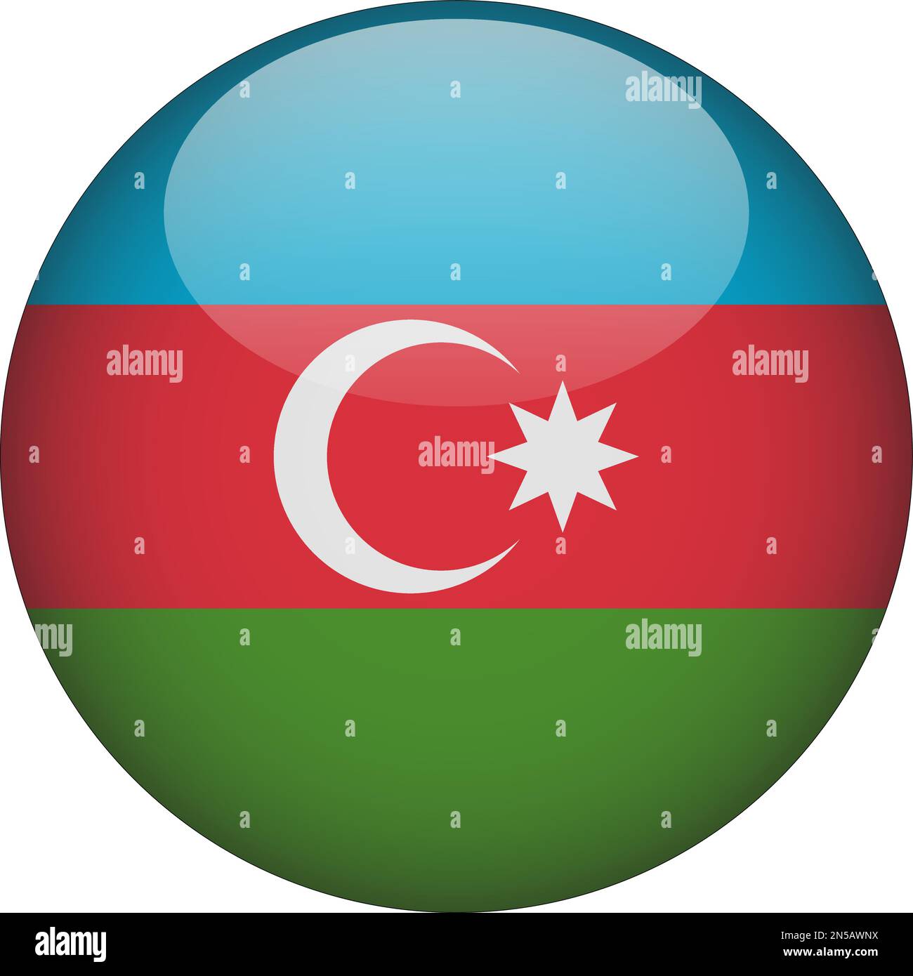 Azerbaijan 3D Rounded Flag Icon Button Vector Stock Vector Image & Art - Alamy