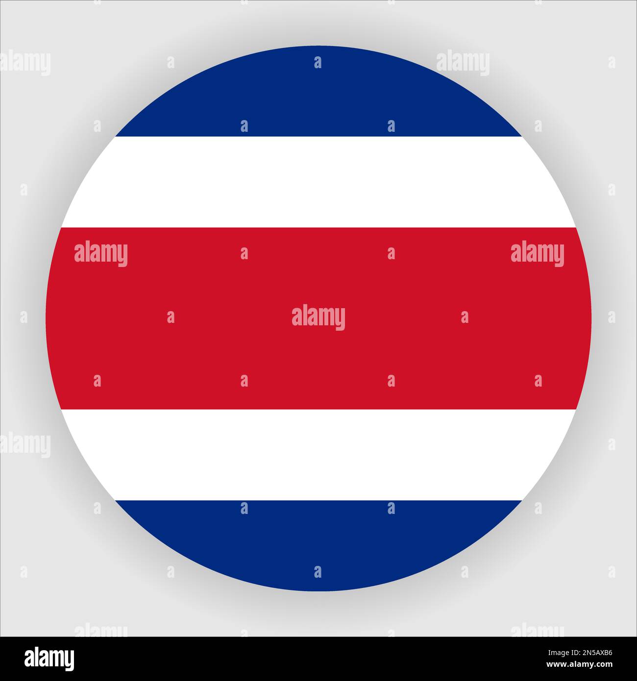 Costa Rica Flat Rounded Flag Icon Button Vector Stock Vector Image