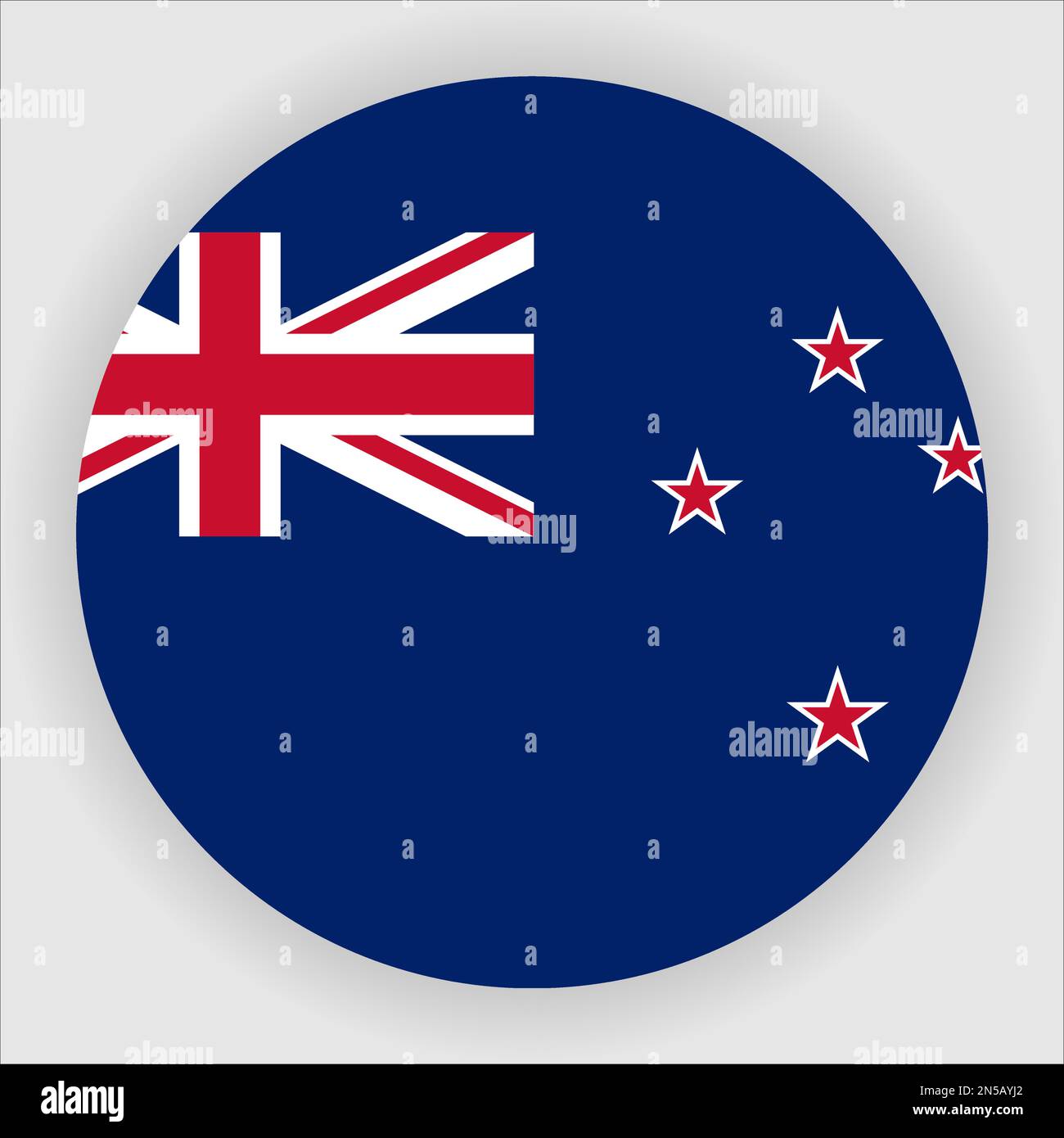 New Zealand Flat Rounded Flag Icon Button Vector Stock Vector Image ...