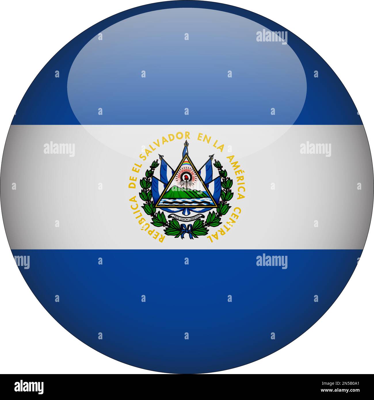 El Salvador 3D Rounded Flag Icon Button Vector Stock Vector Image & Art ...