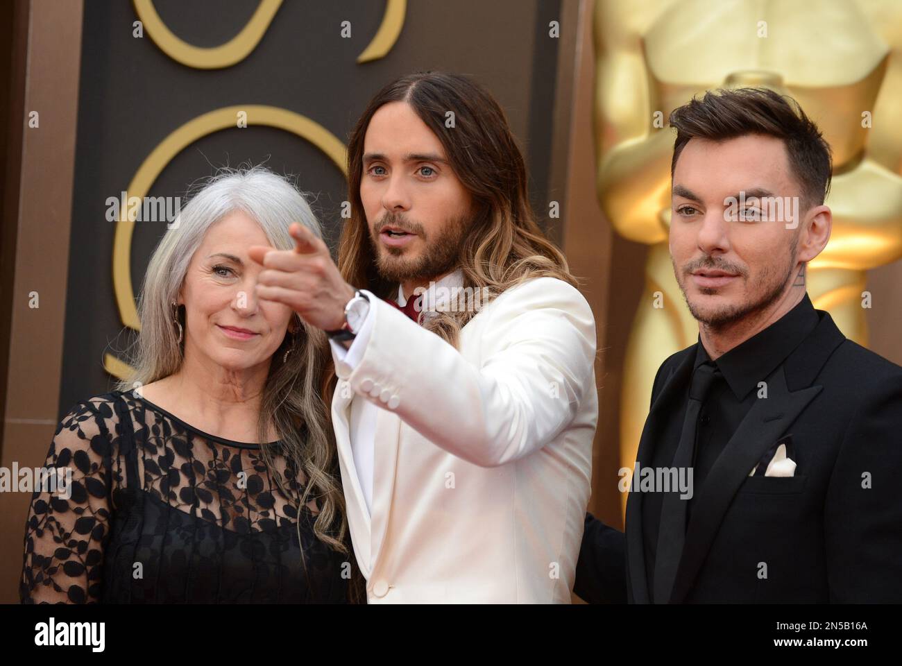 From left, Shannon Leto, Constance Leto, and Jared Leto arrive at the ...