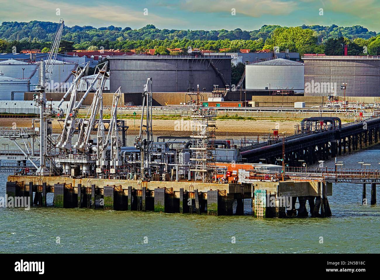 Fawley Oil Refinery Tanks Southampton UK Stock Photo - Alamy