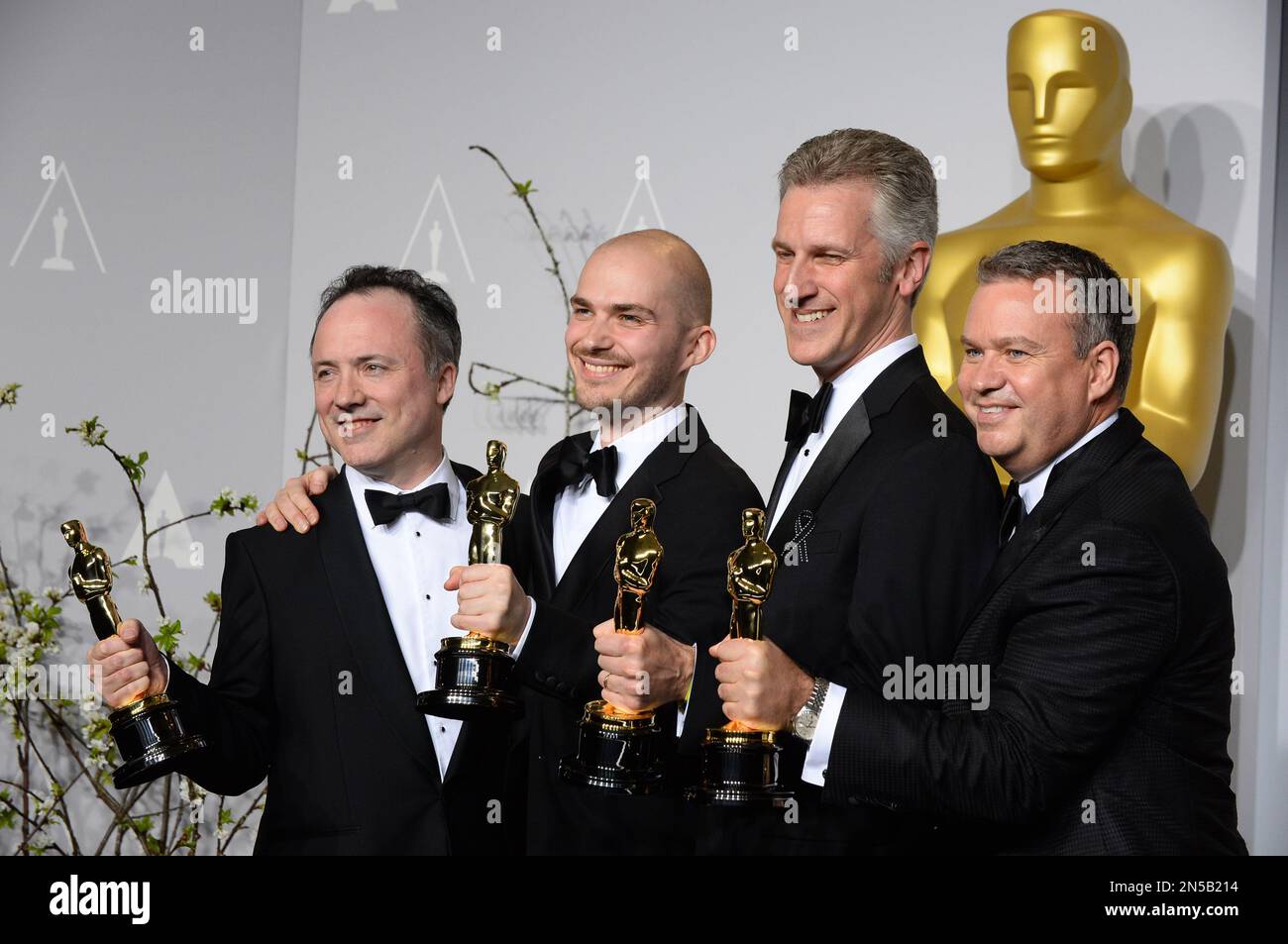 From left, Tim Webber, David Shirk, Chris Lawrence, and Neil Corbould ...