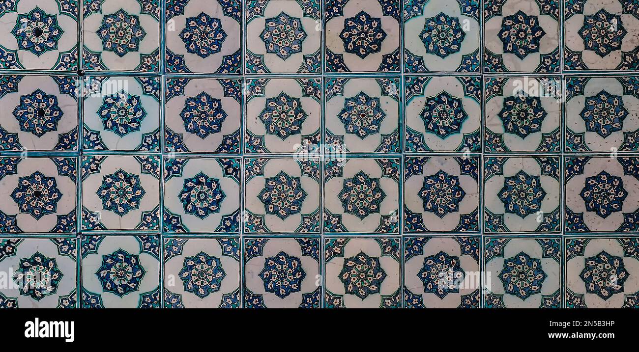 The texture of the ceramic tiles in the oriental style. Turkish ceramic ...