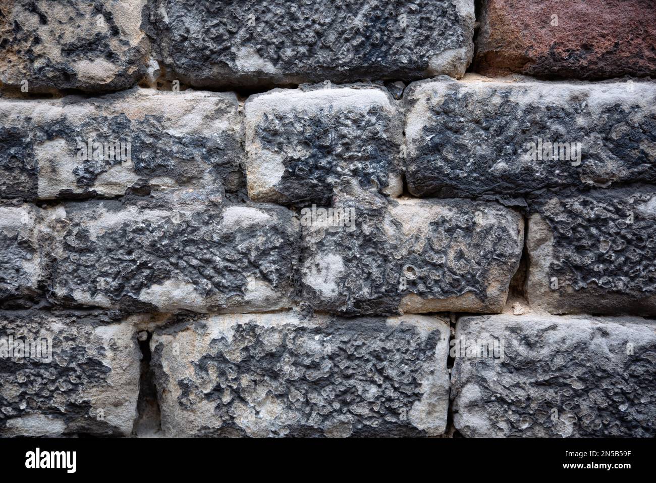 Grungy old brick wall background.Dirty damaged brick texture.Vintage ...