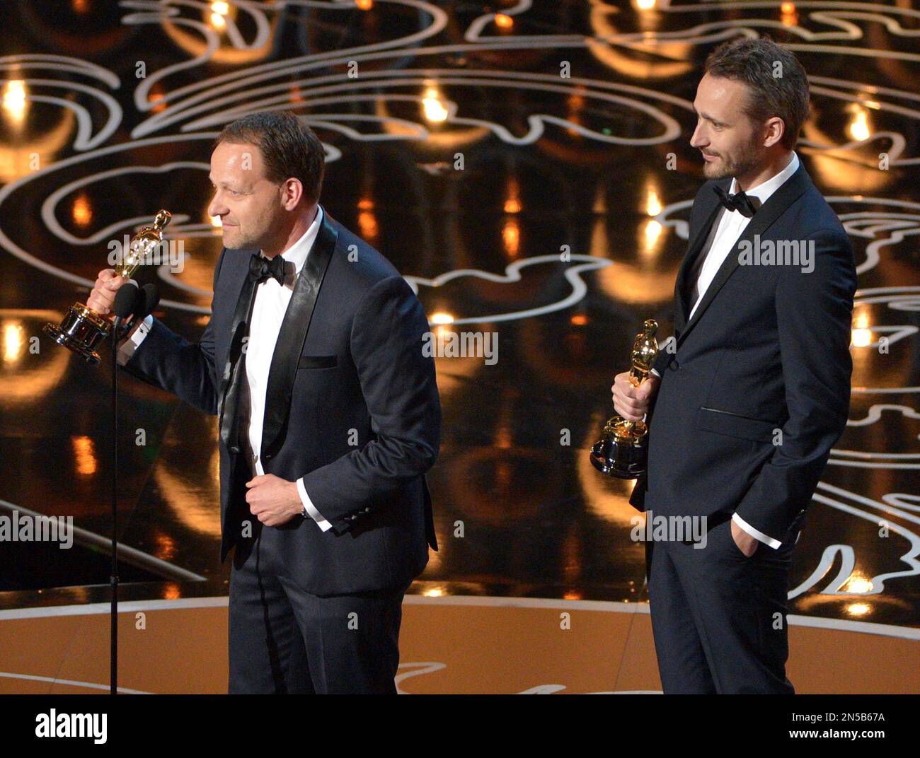 Kim Magnusson, left, and Anders Walter accept the award for best live ...