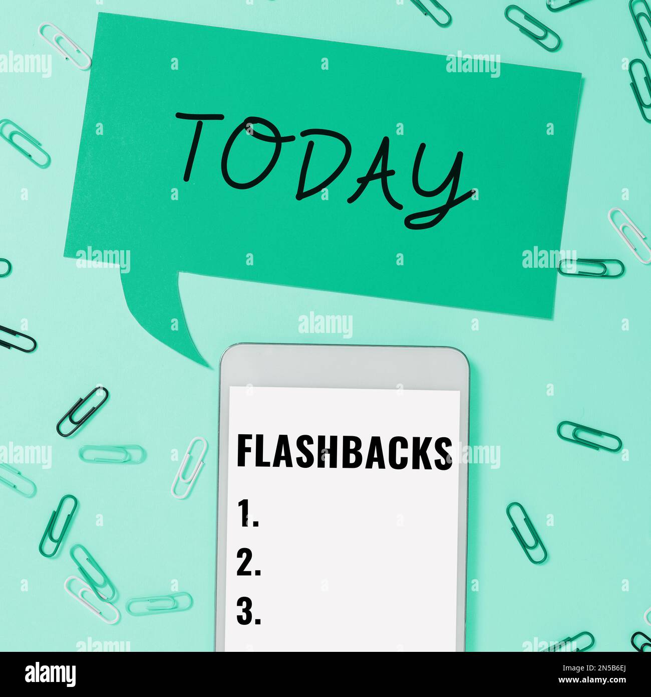 Hand writing sign Flashbacks. Word for interruption of chronological ...