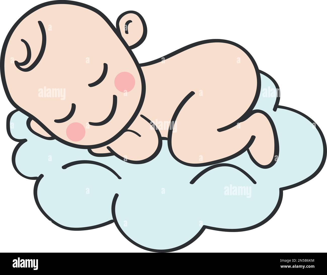 Baby sleeping on blue Stock Vector Images - Alamy