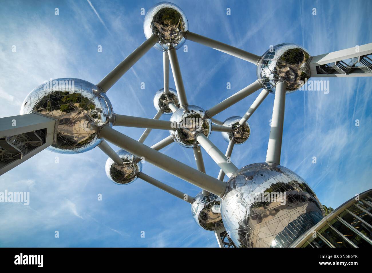 Atomium metal building in Bruxelles, Belgium. Modern architecture ...