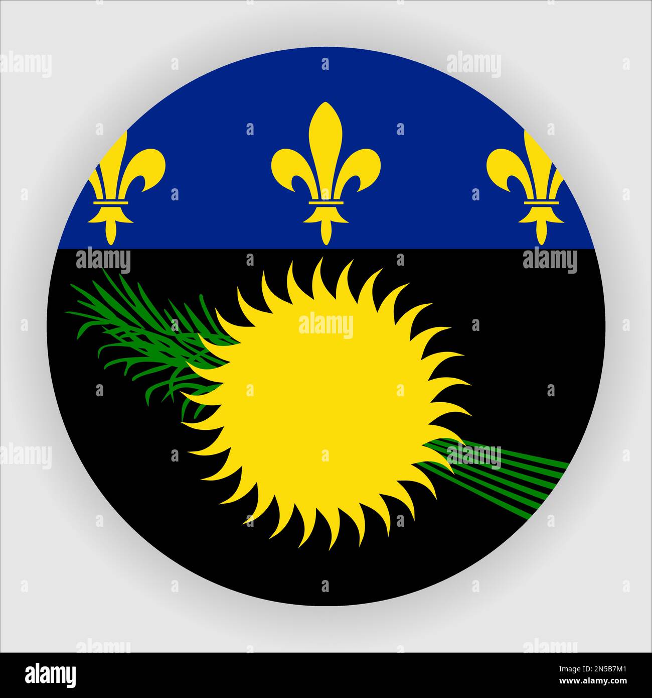 Guadeloupe Flat Rounded Flag Icon Button Vector Stock Vector Image