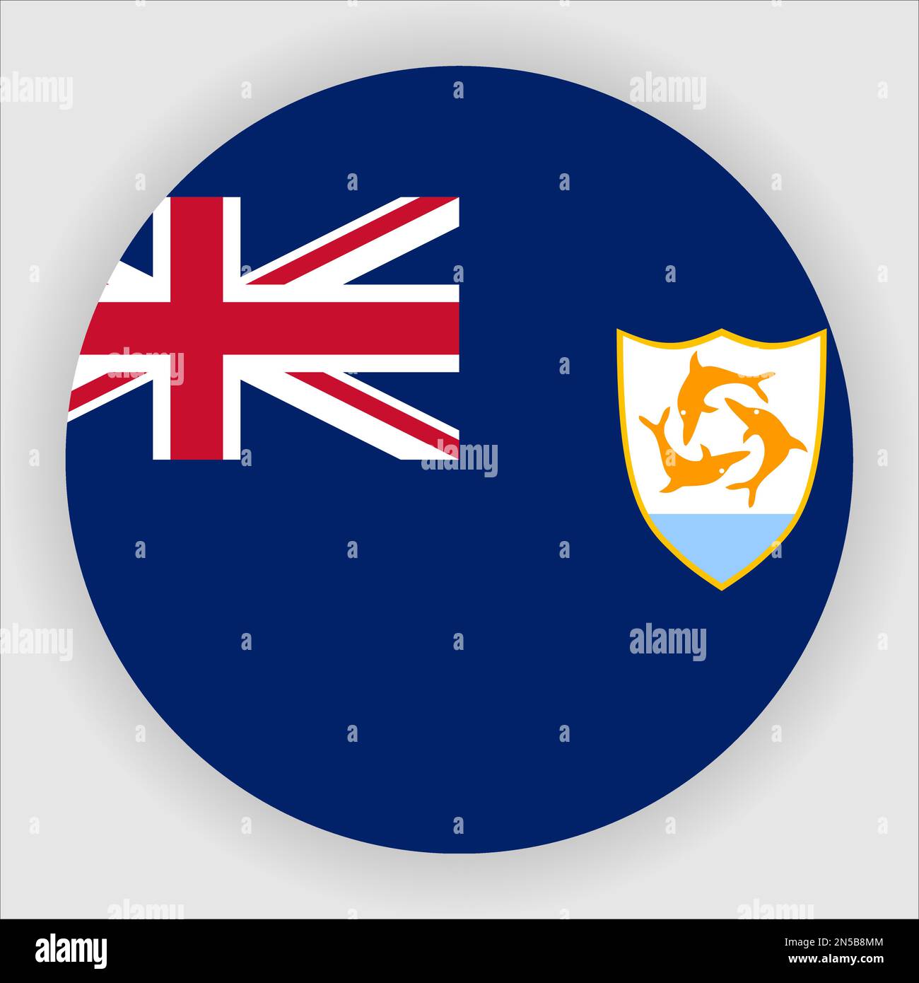 Anguilla Flat Rounded Flag Icon Button Vector Stock Vector Image And Art