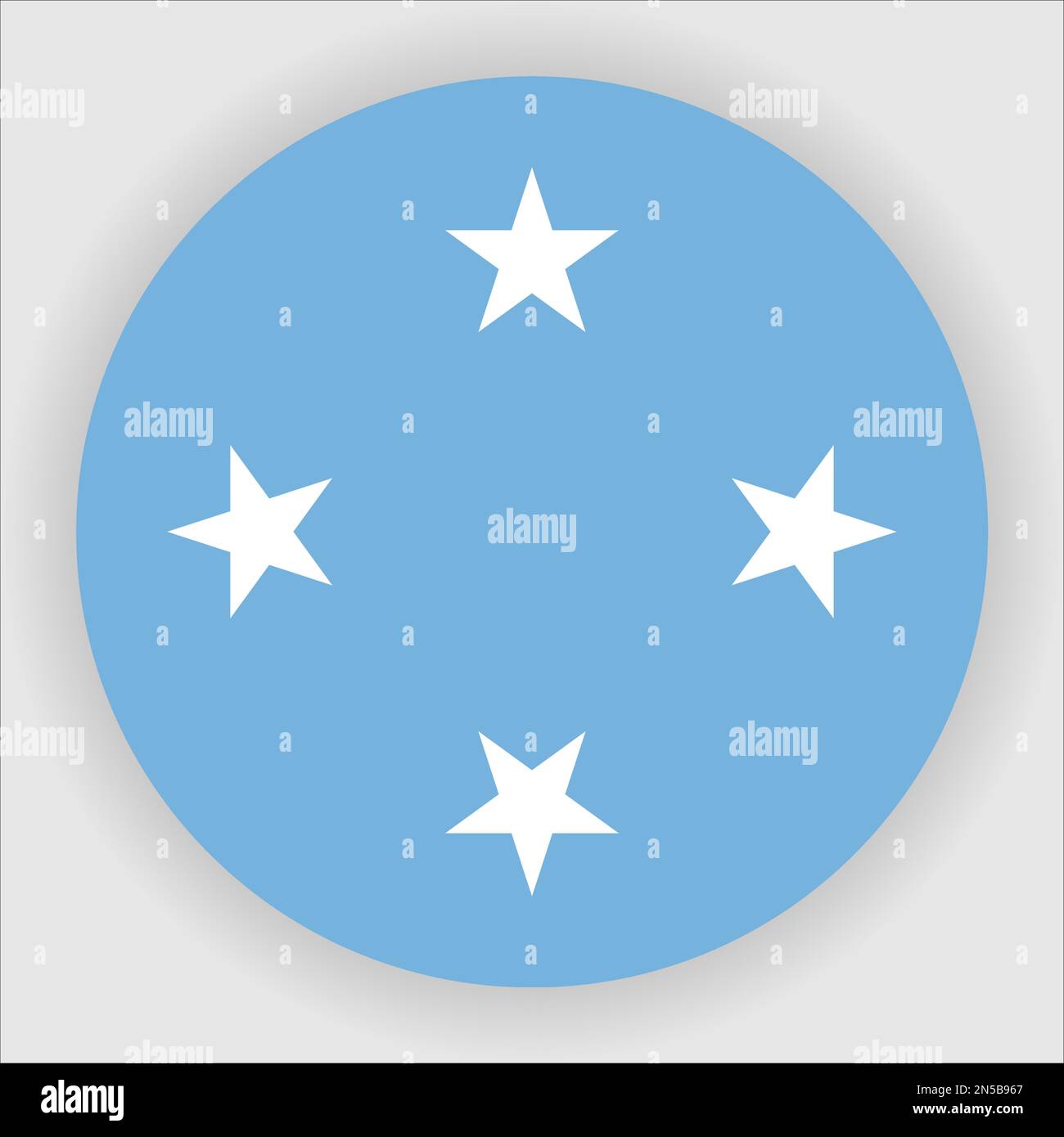 Micronesia Flat Rounded Flag Icon Button Vector Stock Vector Image