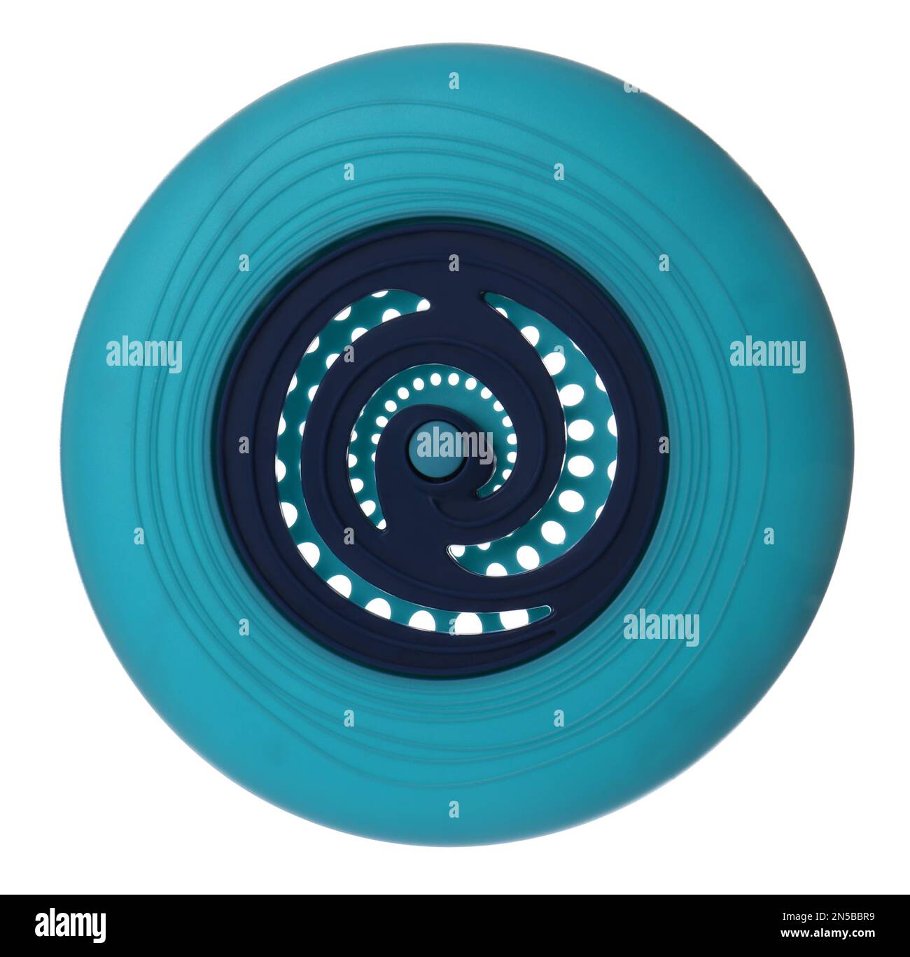 Light blue plastic frisbee disk isolated on white Stock Photo - Alamy