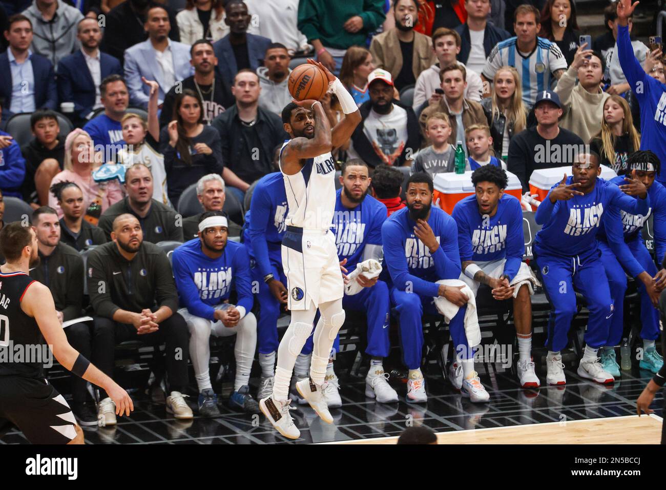 Kyrie Irving of Dallas Mavericks in action during the NBA basketball game between Clippers and ...