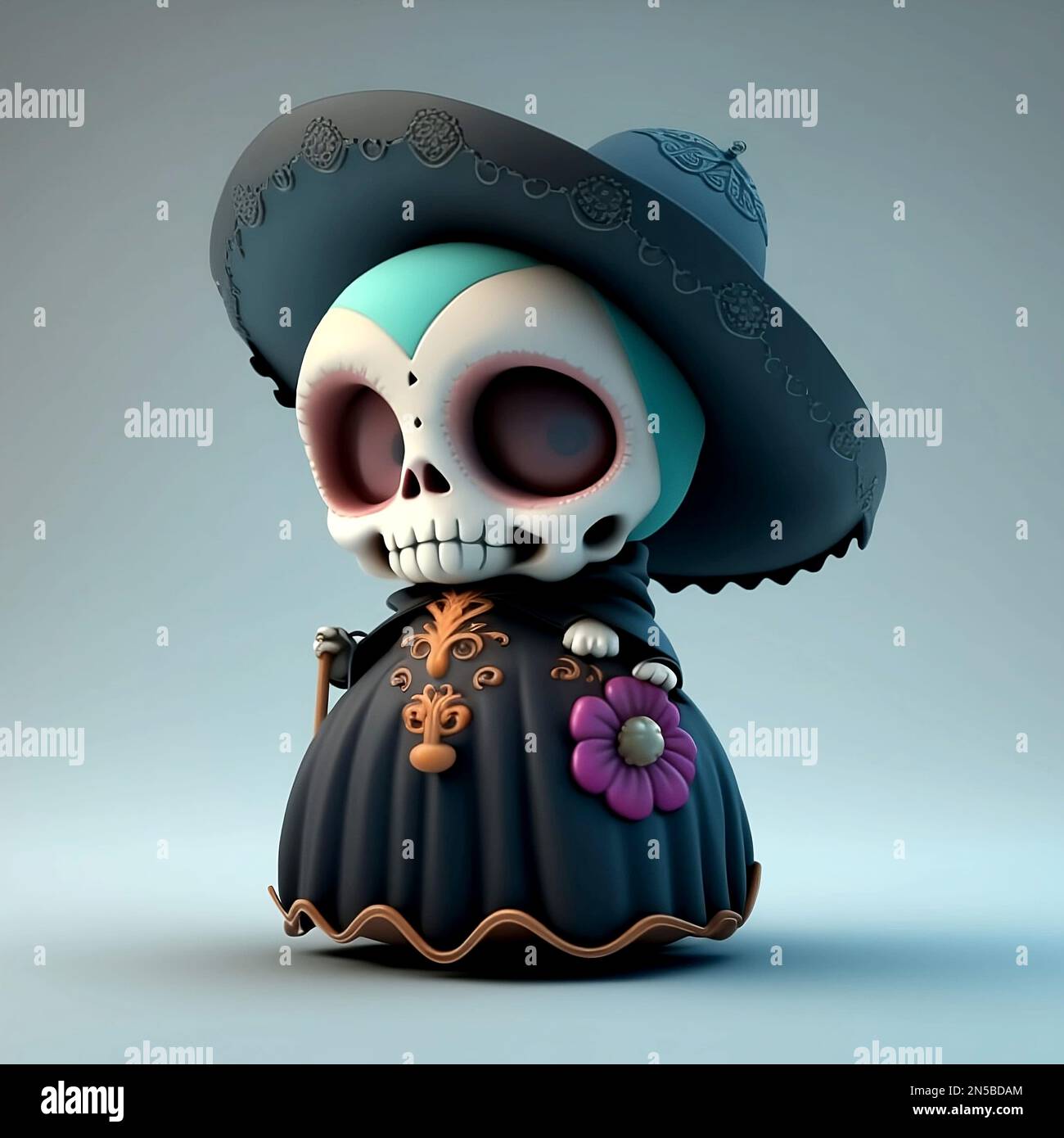 3D little Catrina character of the Mexican festival known Day of the ...