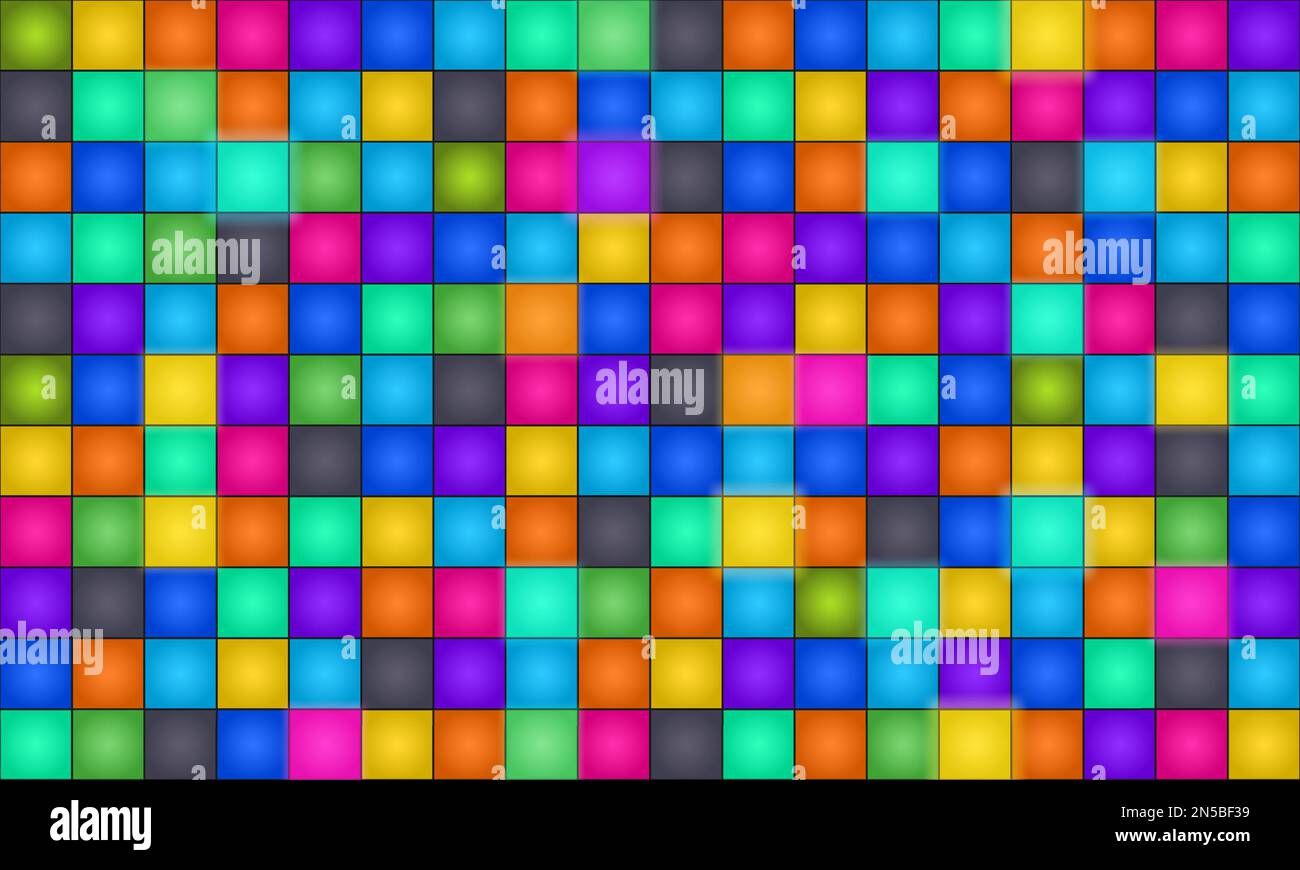 Disco dance floor pattern. Beat maker drum pad, colorful club party led ...