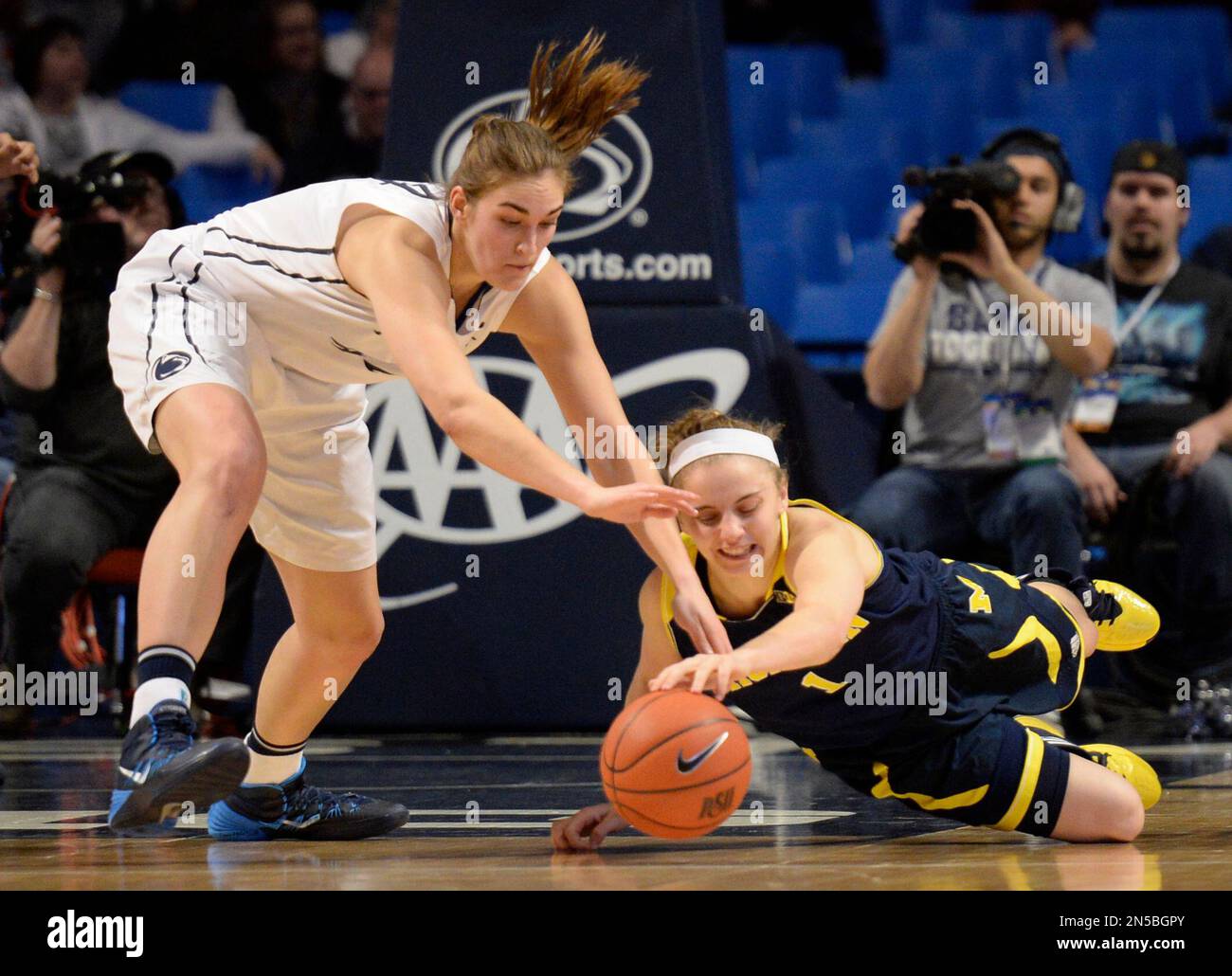 Penn State's Tori Waldner, left, and Michigan's Madison Ristovski (1 ...