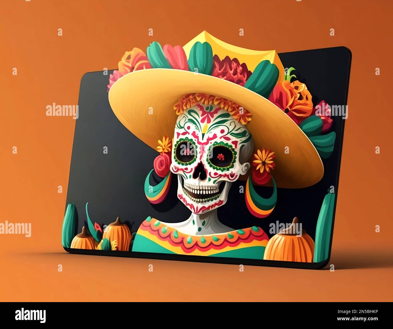 3D skull Catrina character of the Mexican festival known Day of the ...