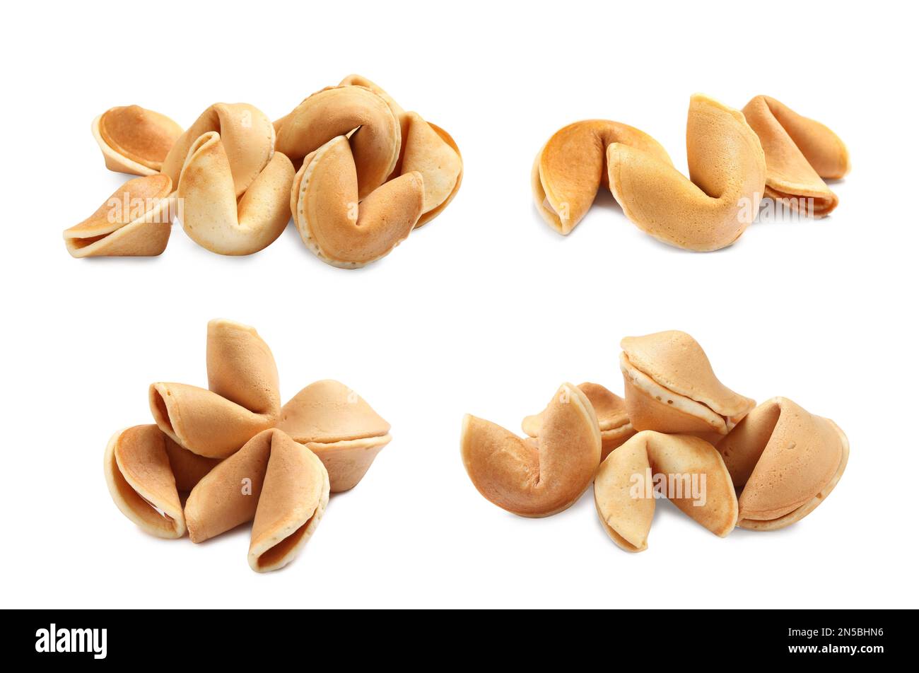 Set of fortune cookies on white background Stock Photo - Alamy