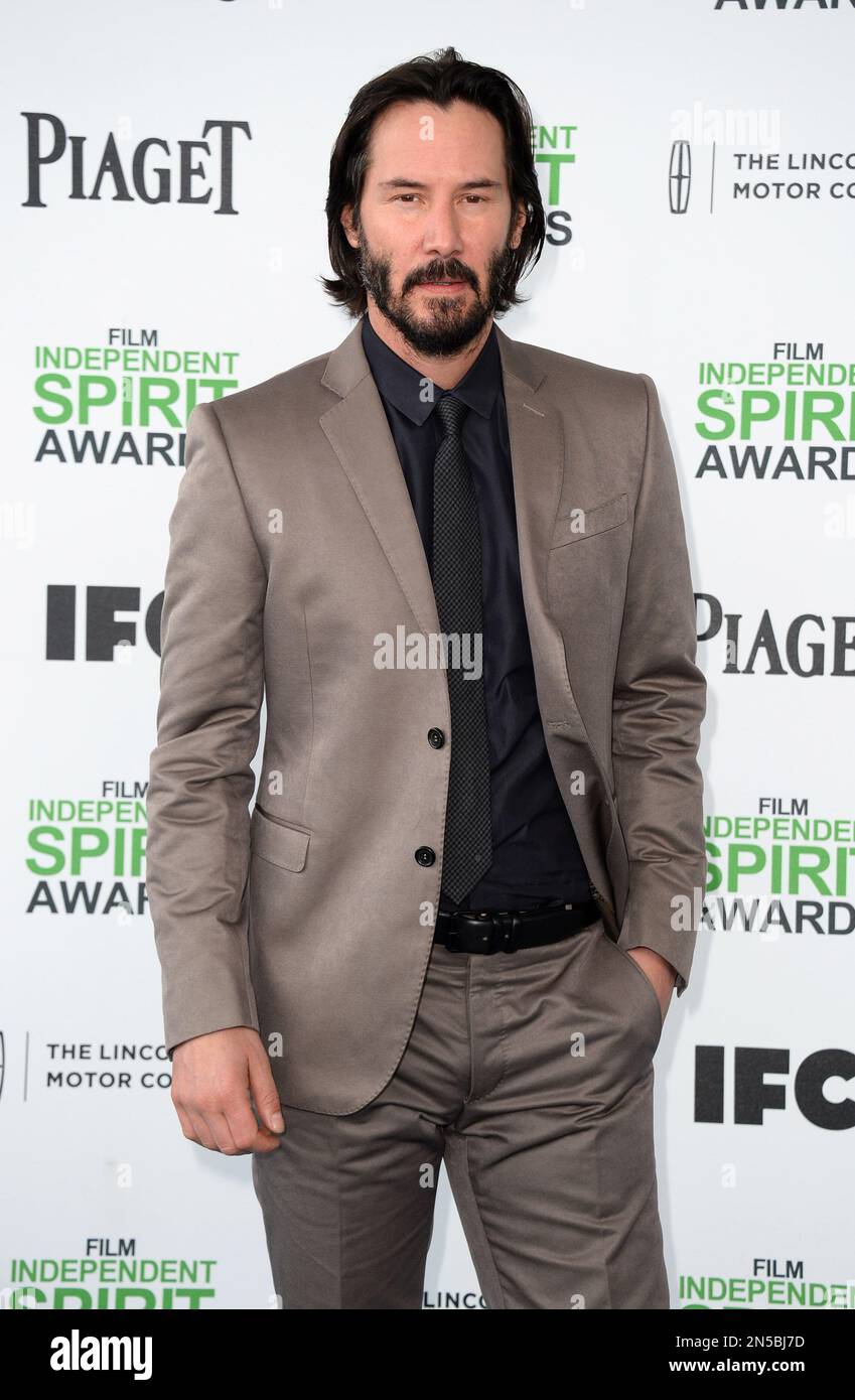Keanu Reeves arrives at the 2014 Film Independent Spirit Awards, on ...